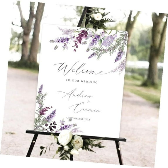 Highcool Lavender Floral Wedding Sign Printable Design - Walmart.com