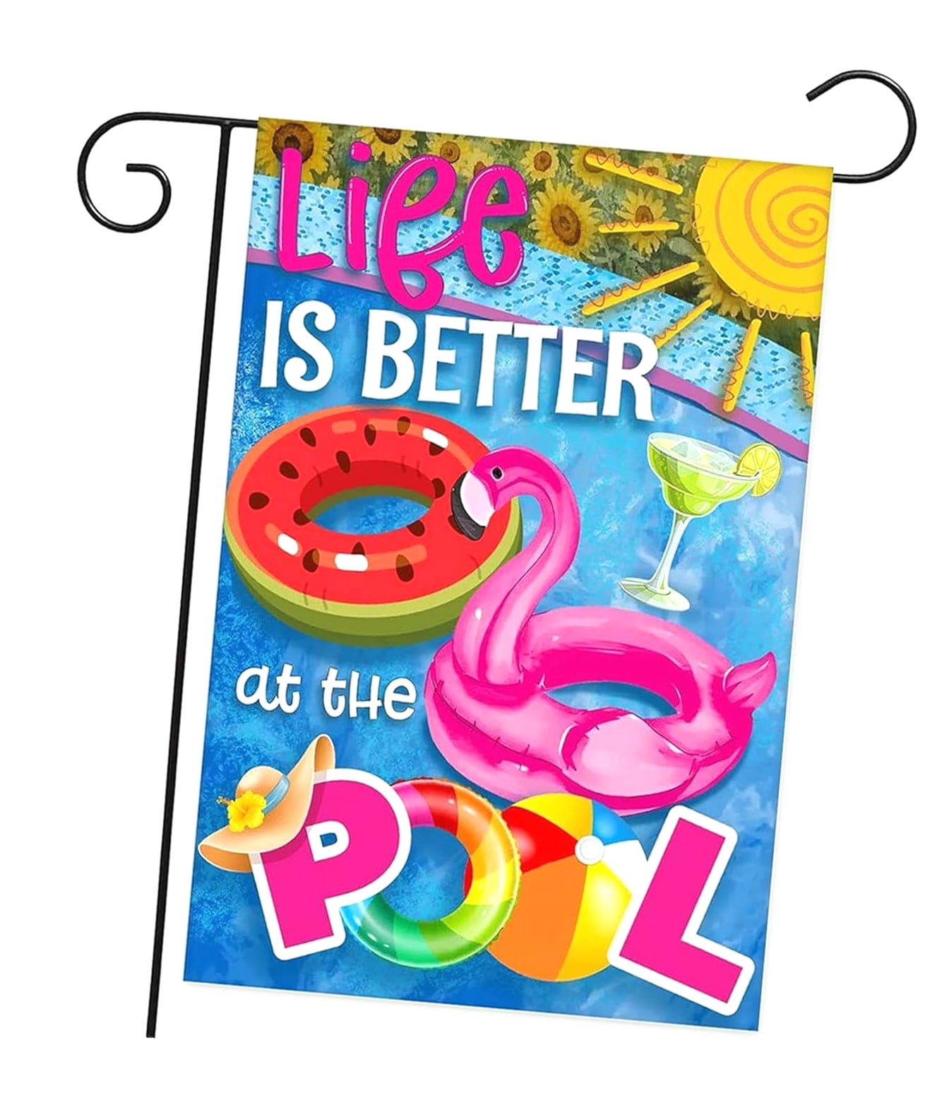Highcool Life is Better at the Pool 12x18 Inch Double Sided Pool ...