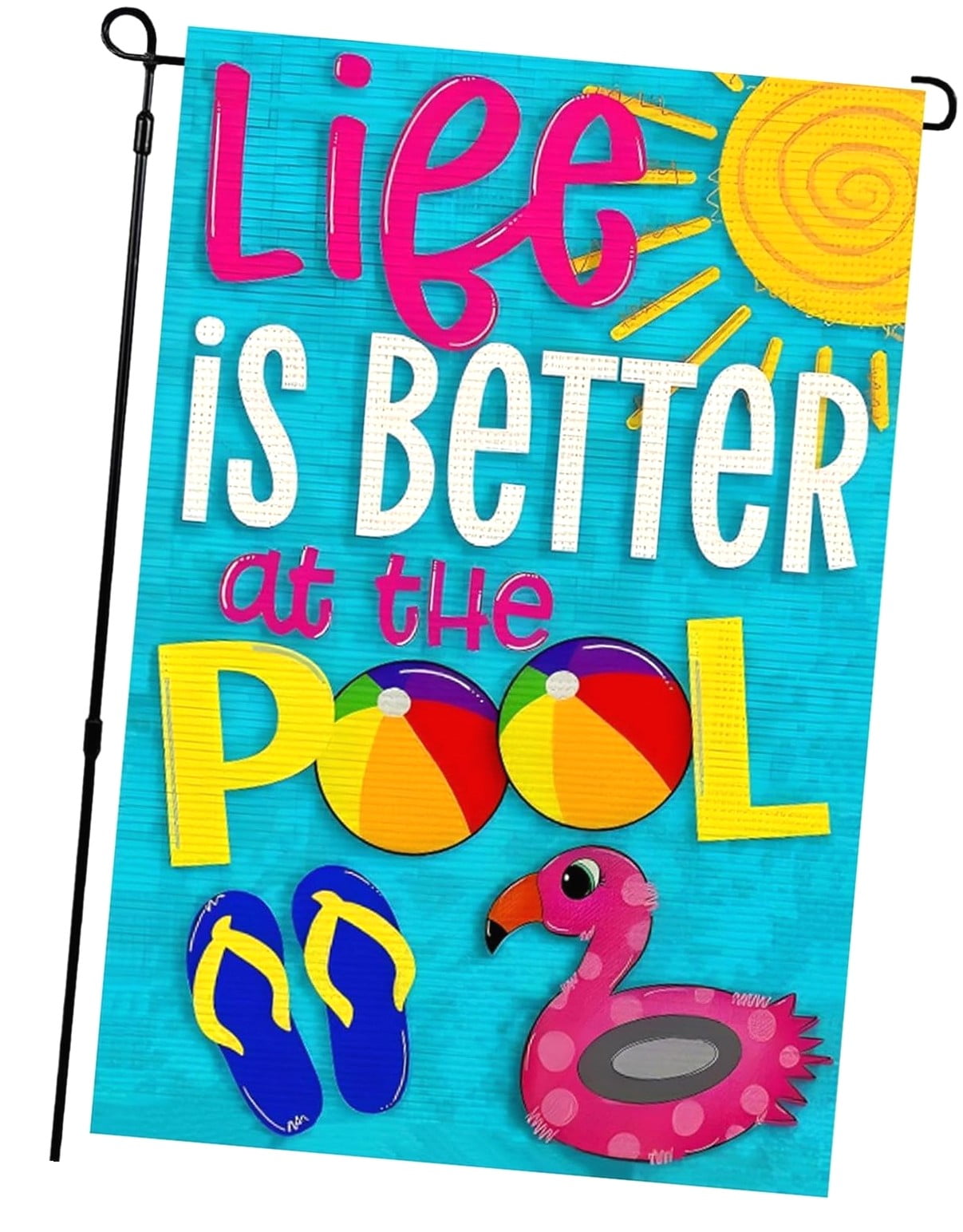 Highcool Life is Better at the Pool 12x18 Inch Double Sided Pool ...