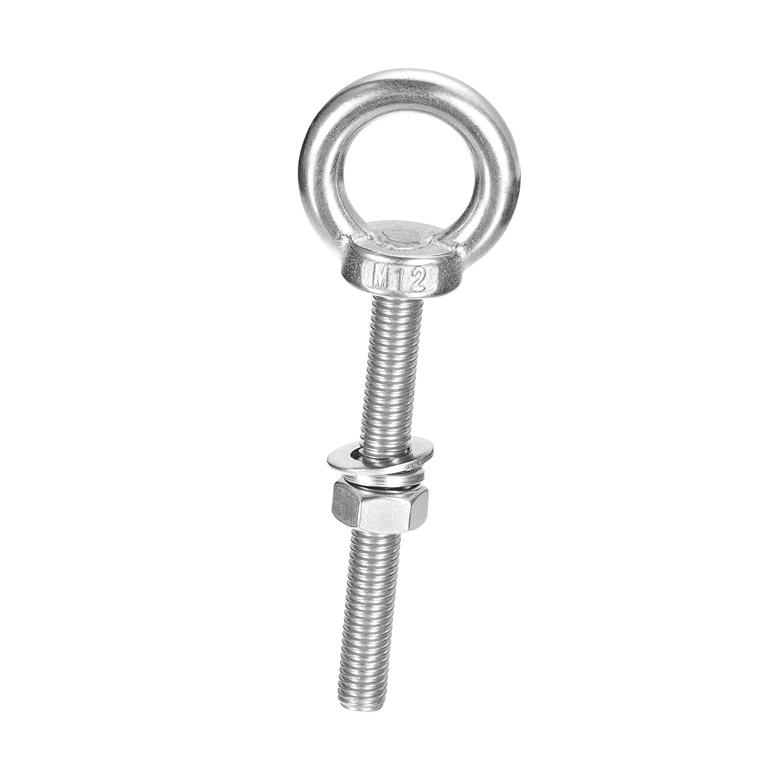 Highcool Lifting Eye Bolt, 1 Set M12x100mm Eye Bolt with Nut Washer 304 ...