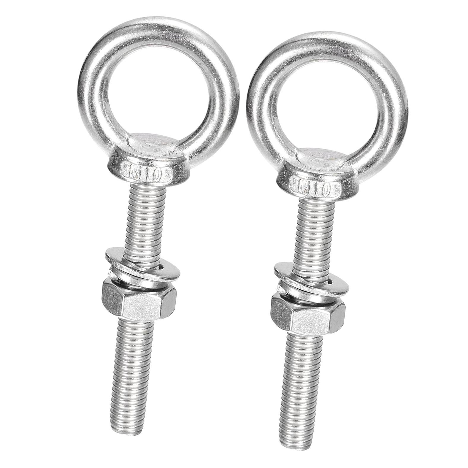 Highcool Lifting Eye Bolt, 2 Sets M10x70mm Eye Bolt with Nut Washer 304 ...