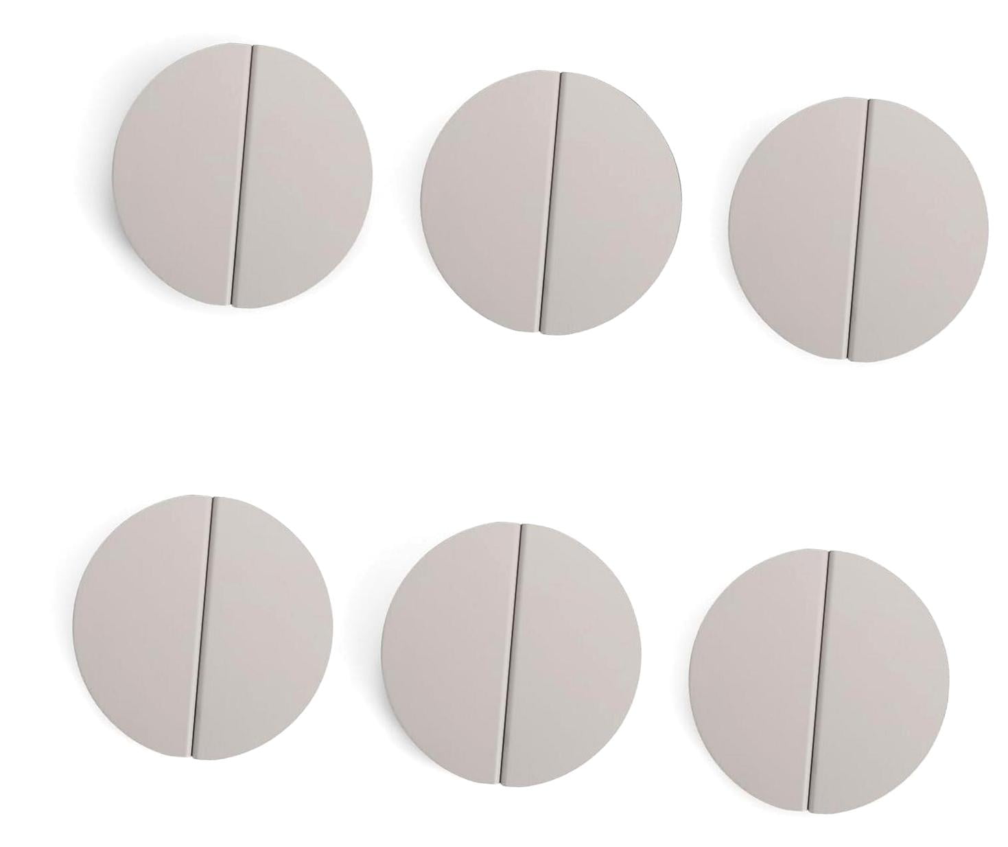 Highcool Light Gray 2-1/2 Inch Drawer Pulls, 12-Piece Set (Half Round ...