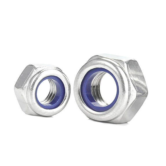 Highcool M6-1.0 Nylon Insert Lock Nuts, 316 Steel Lock Nuts with Nylon ...