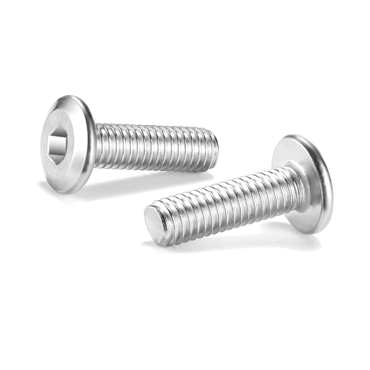 Highcool M8 25mm 20Pcs Flat Hex Cap Screws Bolts, 304 Steel 18-8, Fully ...