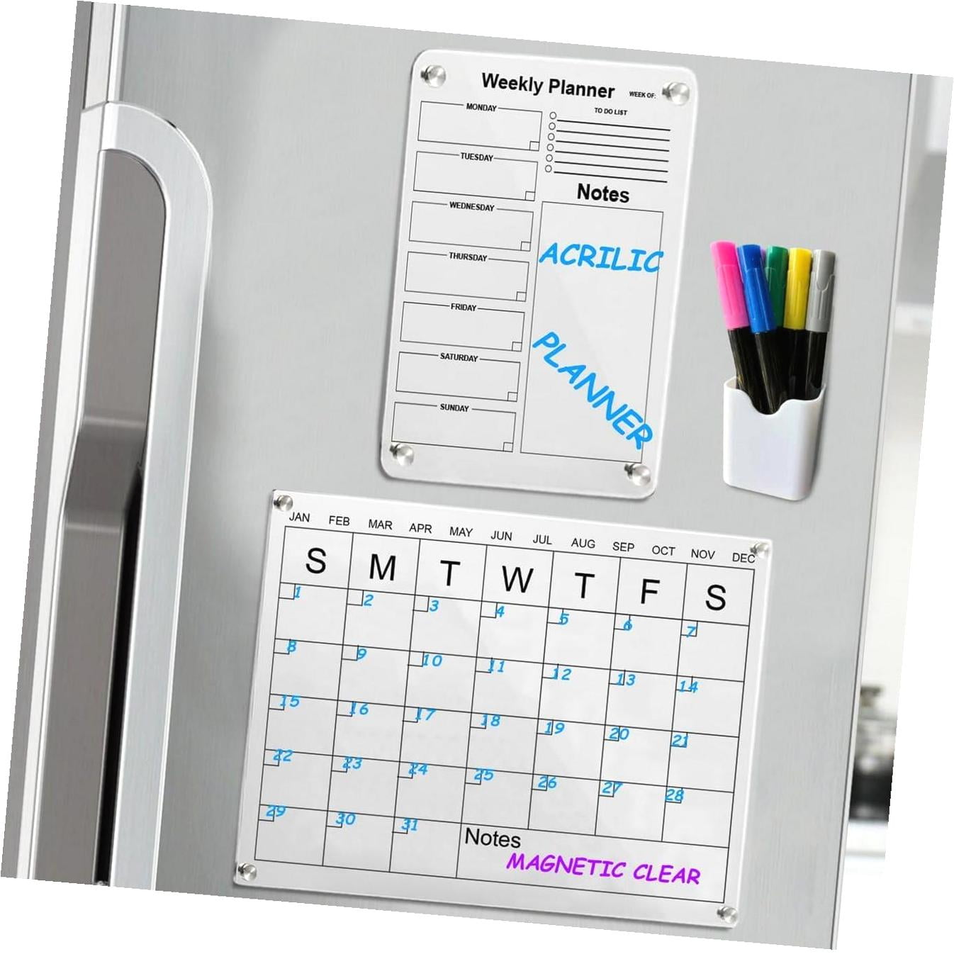 Highcool Magnetic Acrylic Fridge Calendar – Transparent Monthly ...