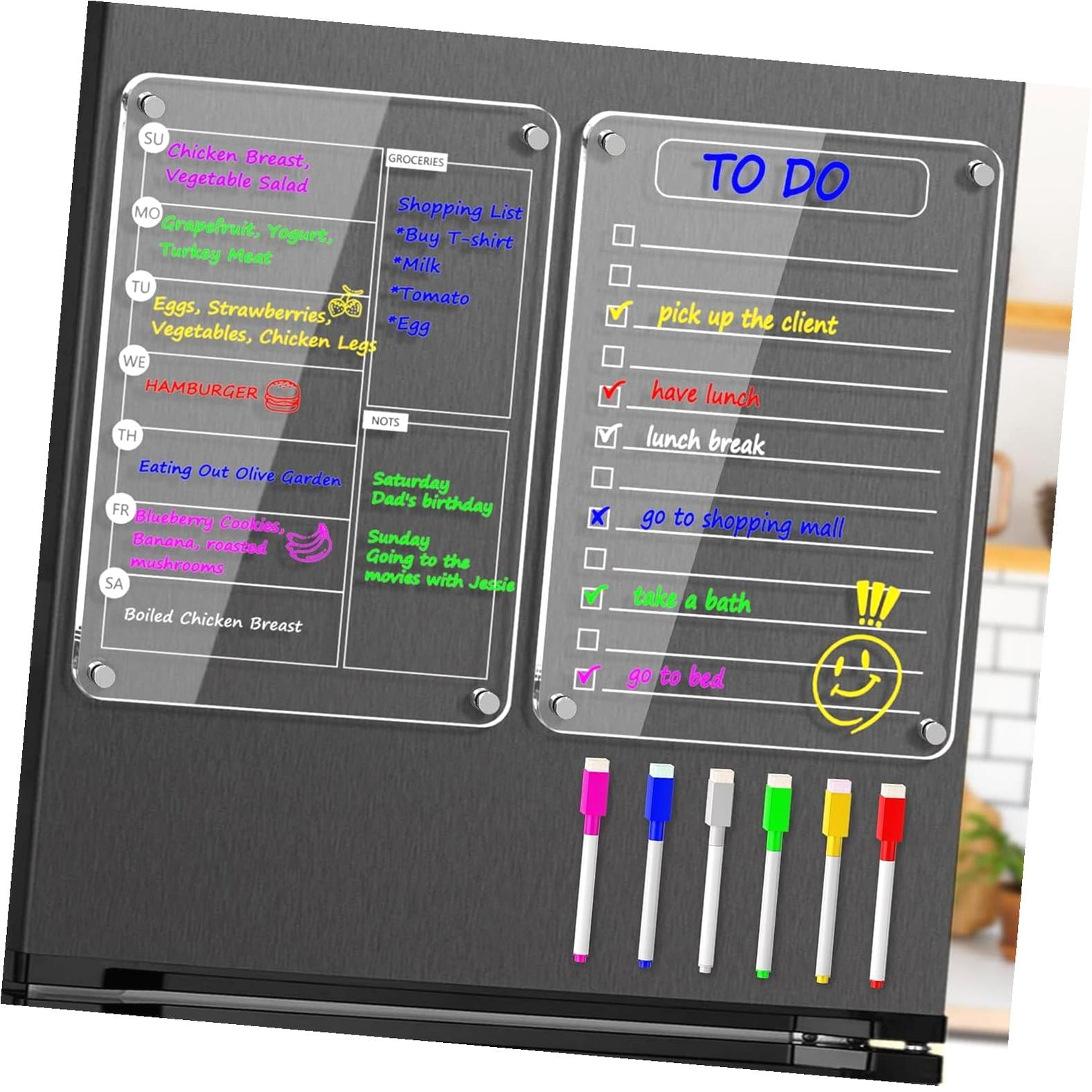 Highcool Magnetic Acrylic Weekly Planner and To-Do List Set for ...