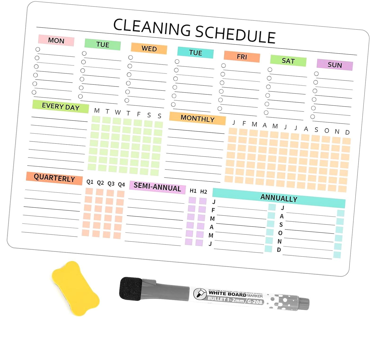 Highcool Magnetic Cleaning Schedules and Checklists Whiteboard for ...