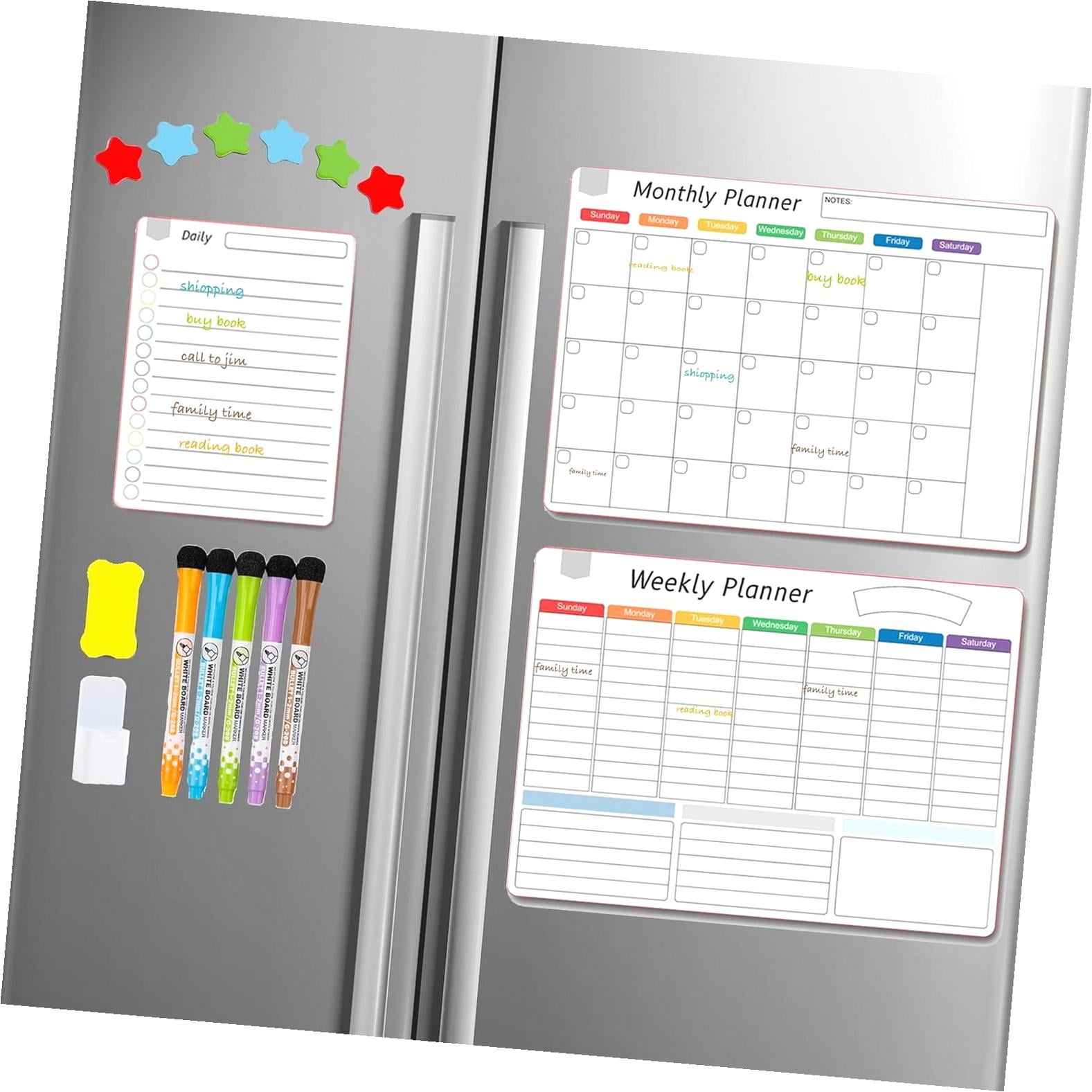 Highcool Magnetic Refrigerator Calendar with Markers - 16.5" x 11.8 ...
