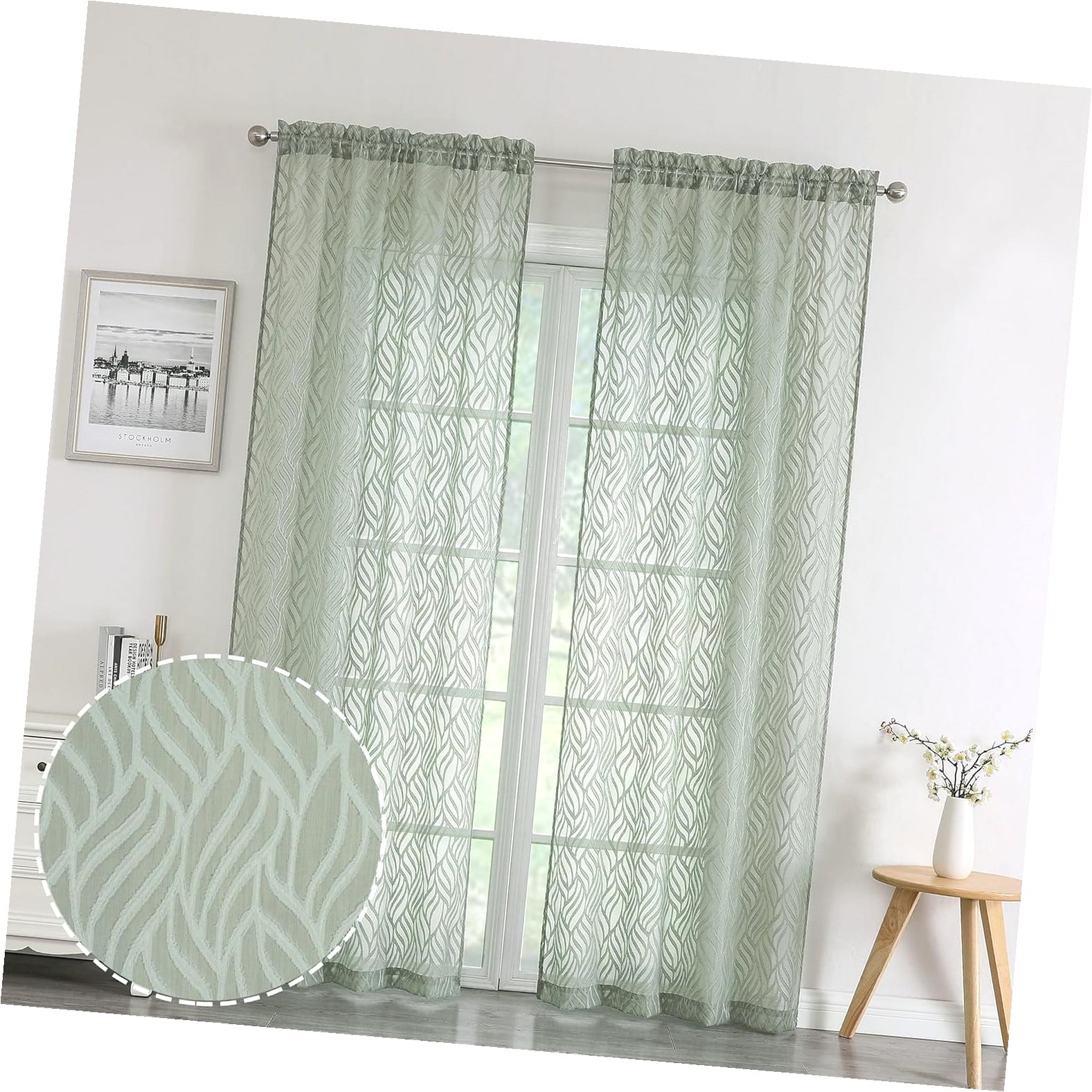 Highcool Marilyn Sheer Curtains 84 Inch Length 2 Panels, Light ...