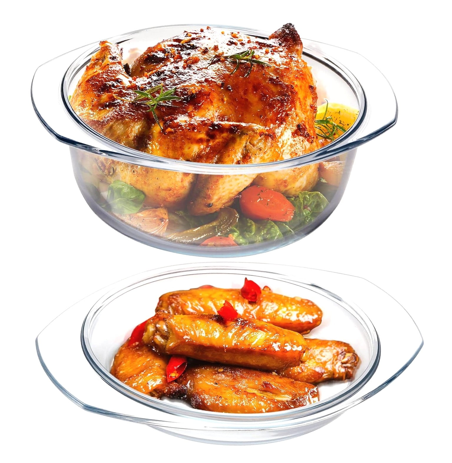 Highcool Medium Round Casserole Dish with Lid, 2.5 Quart Covered ...