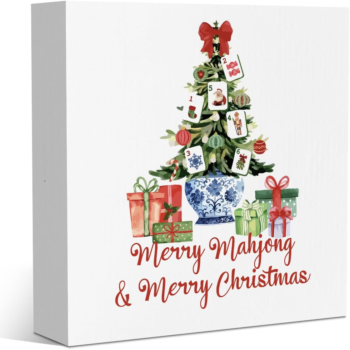 Highcool Merry Mahjong Chinoiserie Christmas Tree Decoration Mahjong ...