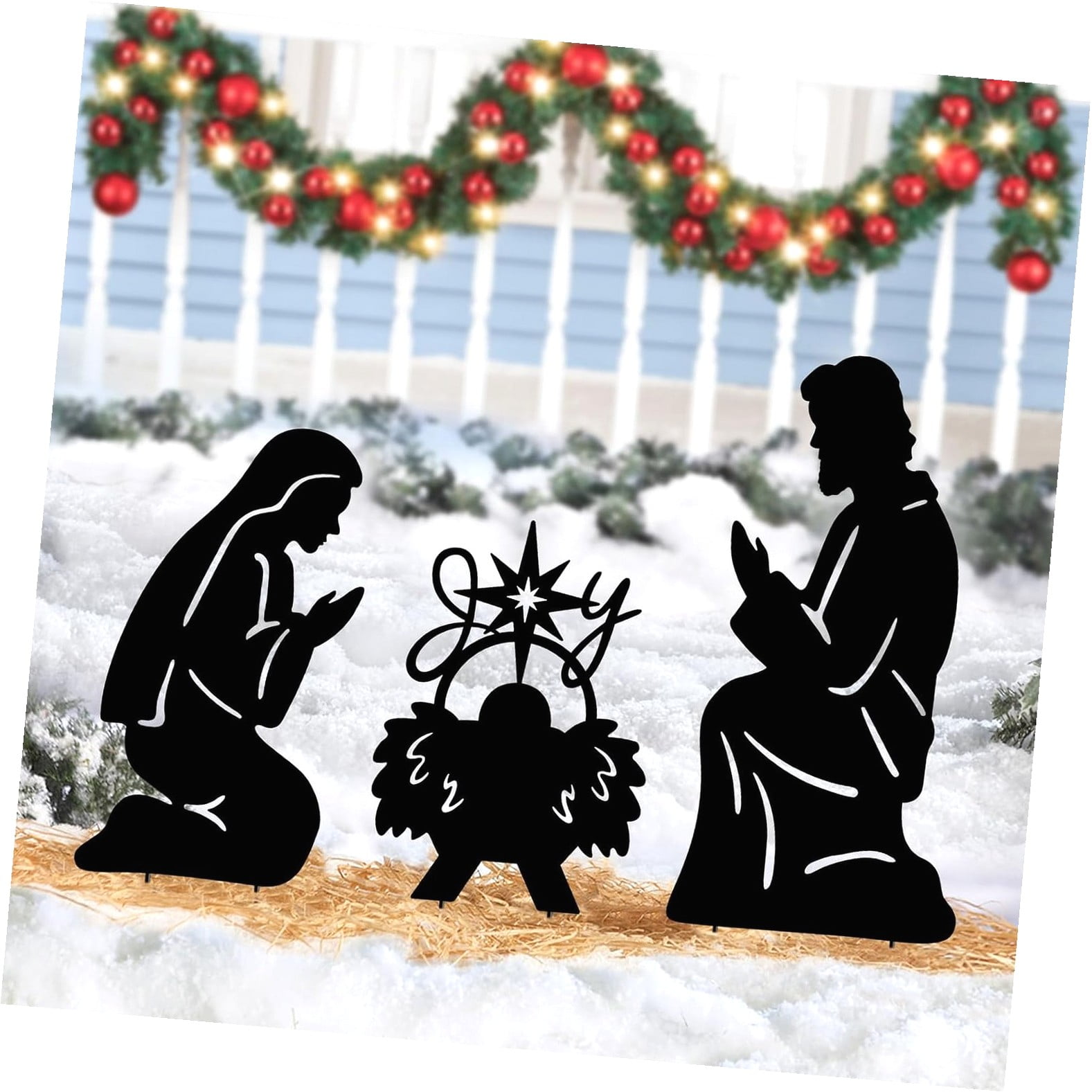 Highcool Metal Nativity Scene Set, Nativity Stake for Use, Holy Yard ...