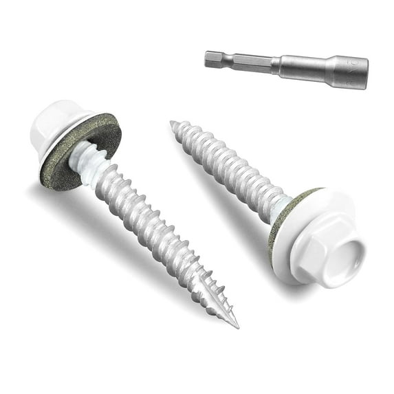 Highcool Metal Roofing Screws #10 1 1/2 Inch, 145pcs White Ruspert ...