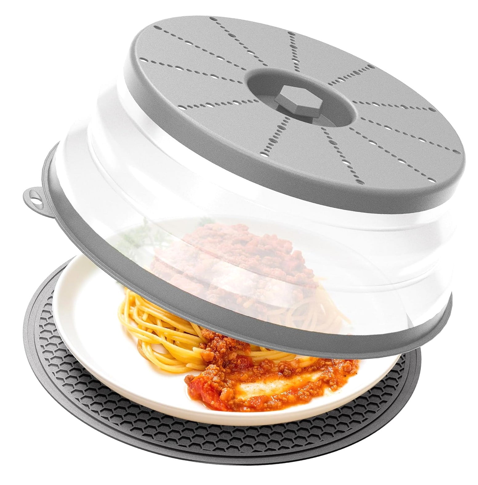 Highcool Microwave Splatter Cover Mat, Vented Collapsible Splatter dish ...