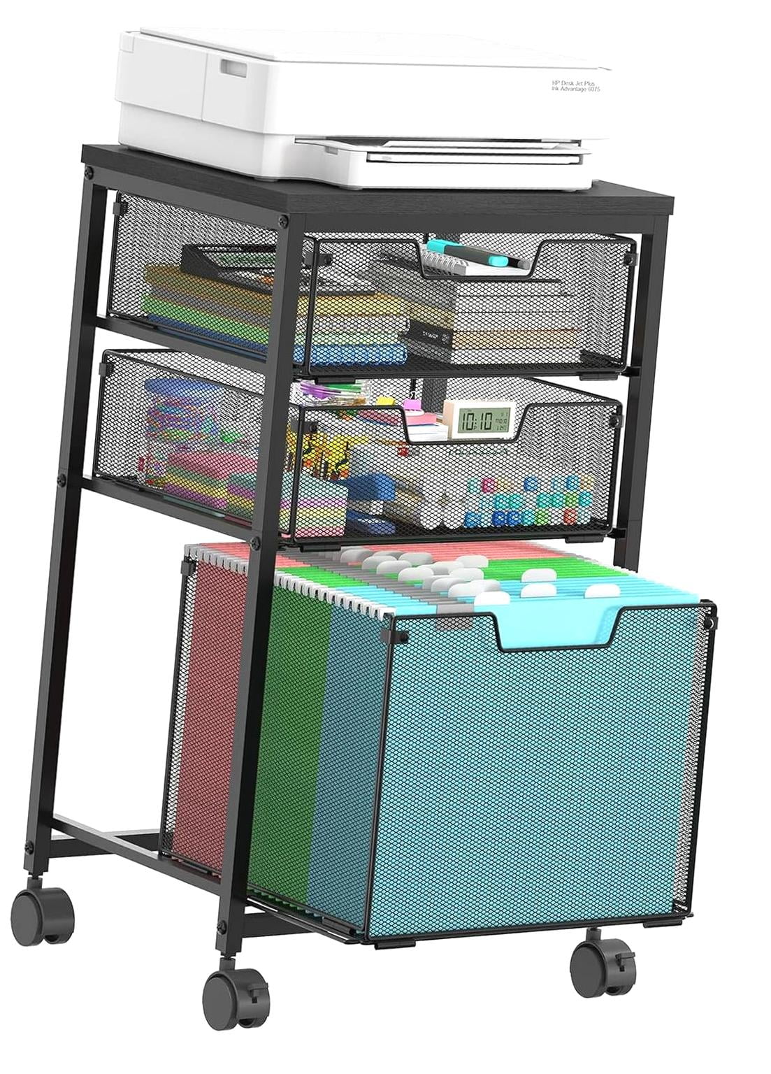 Highcool Mobile File Cart with 3 Drawers, Compact Under-Desk Storage ...
