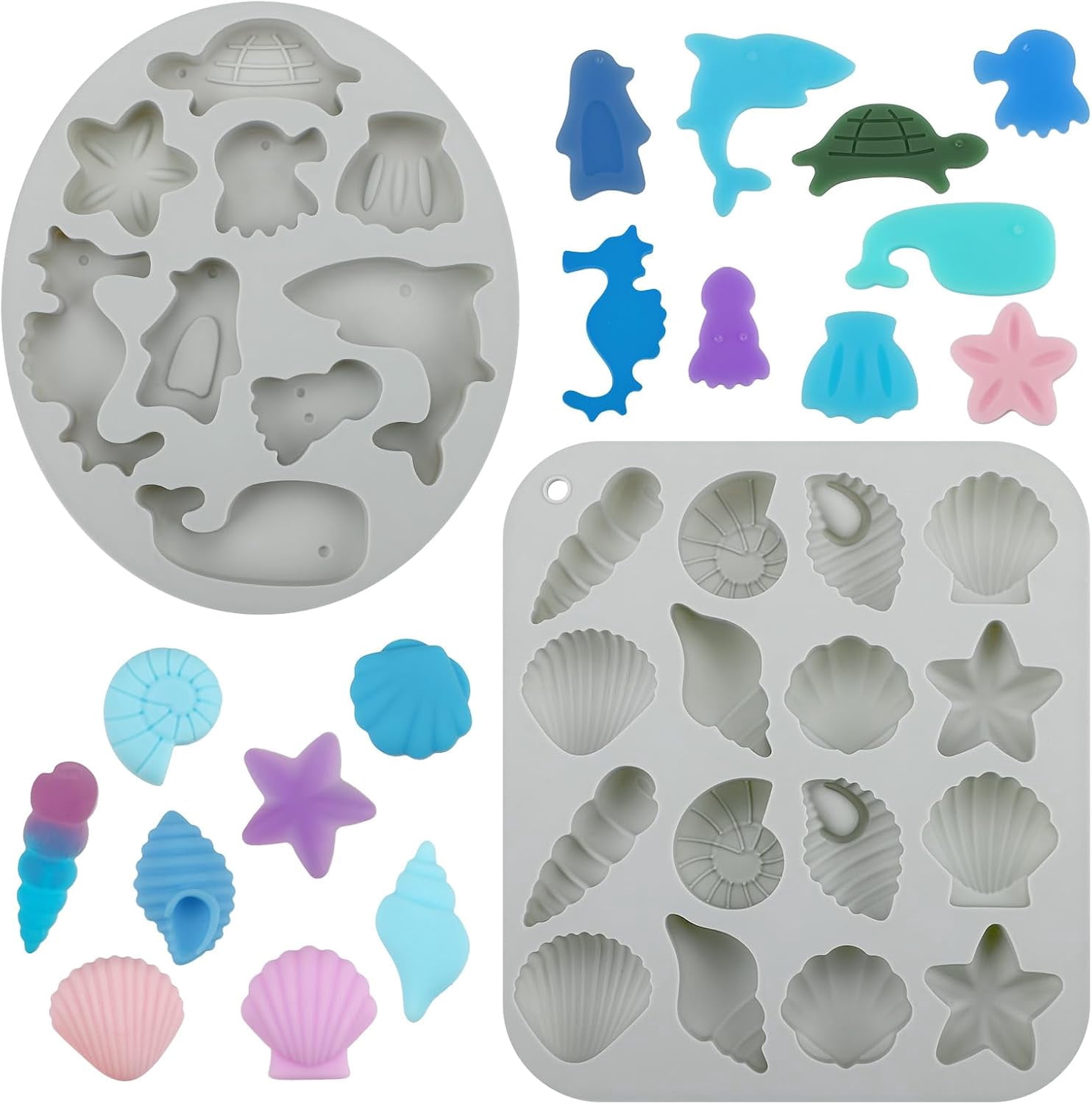 Highcool Molds for Baking, 2 Pieces Marine Theme Small Chocolate Candy ...