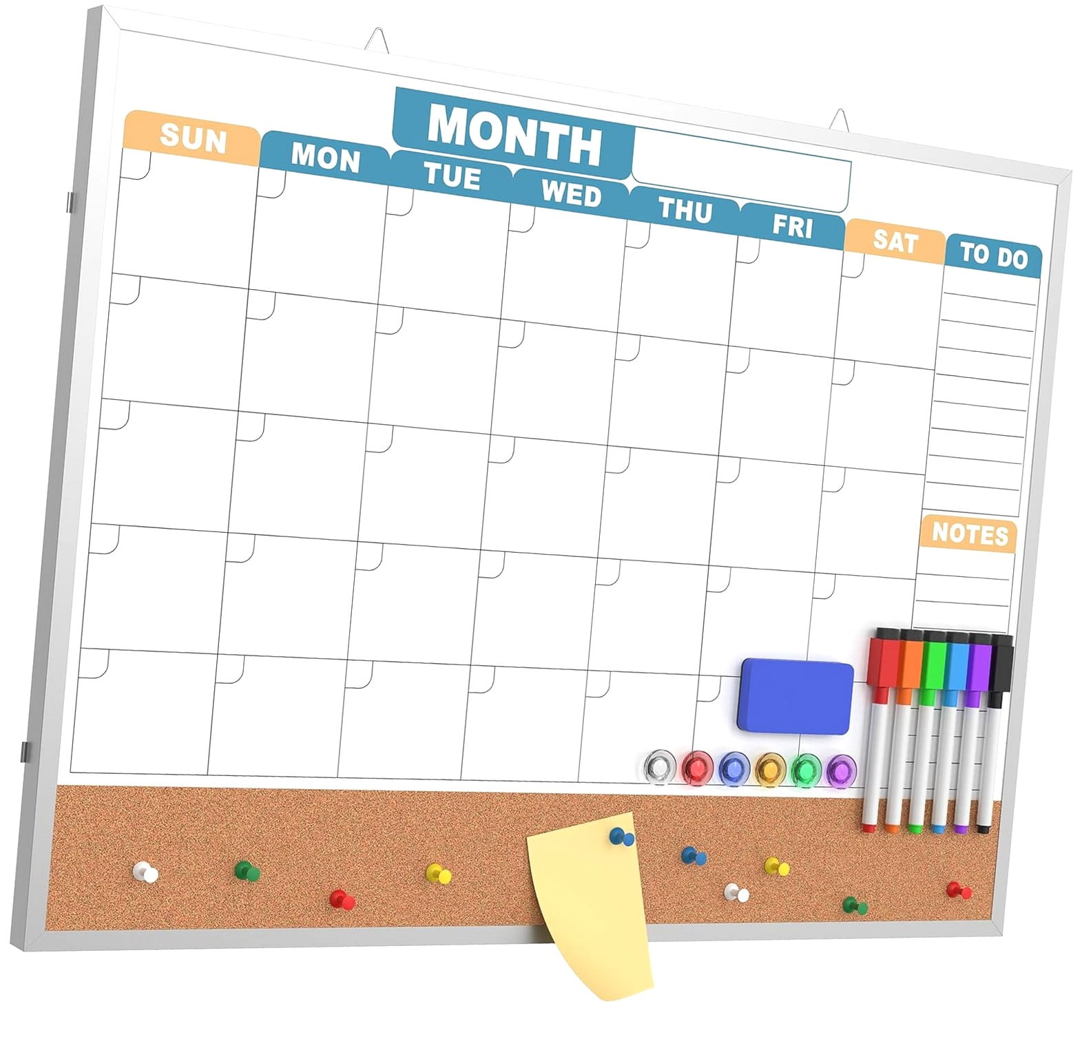 Highcool Monthly Calendar 24x18 Inch, Double-Sided Whiteboard and ...