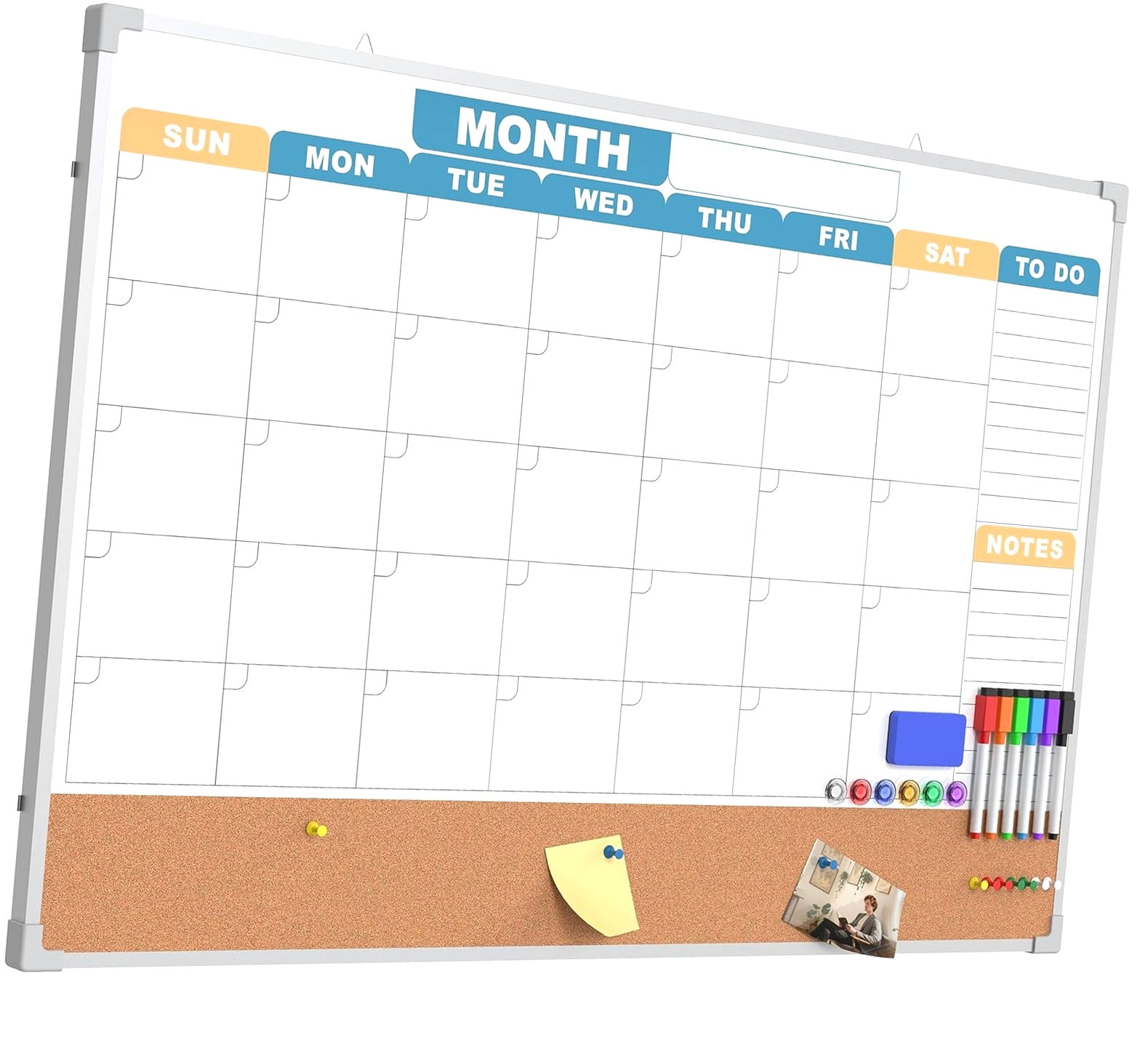 Highcool Monthly Planner 36x24 Inches, Dual-Sided Whiteboard and ...