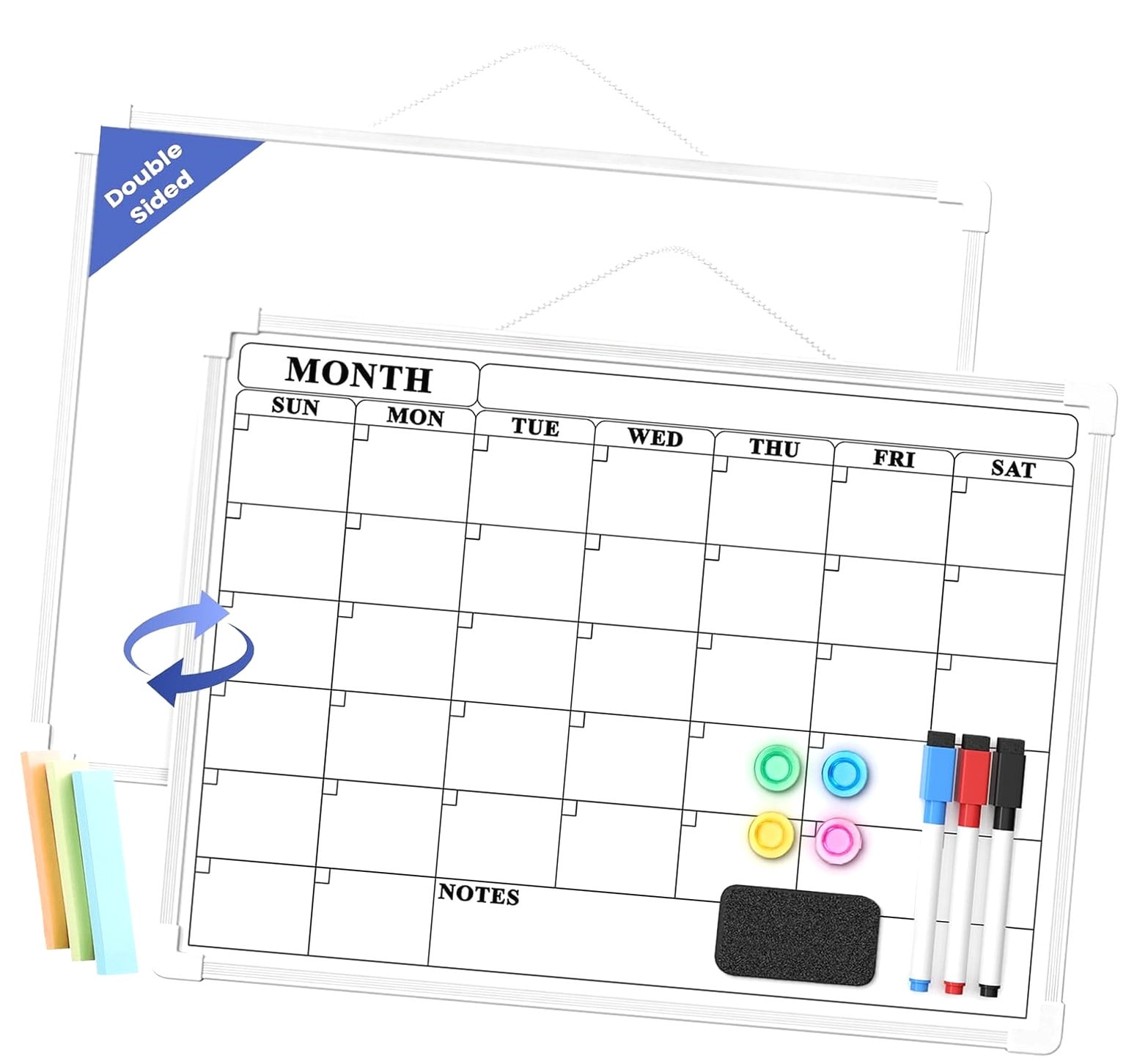 Highcool Monthly Whiteboard Calendar for Wall, Small 16" 12" with ...