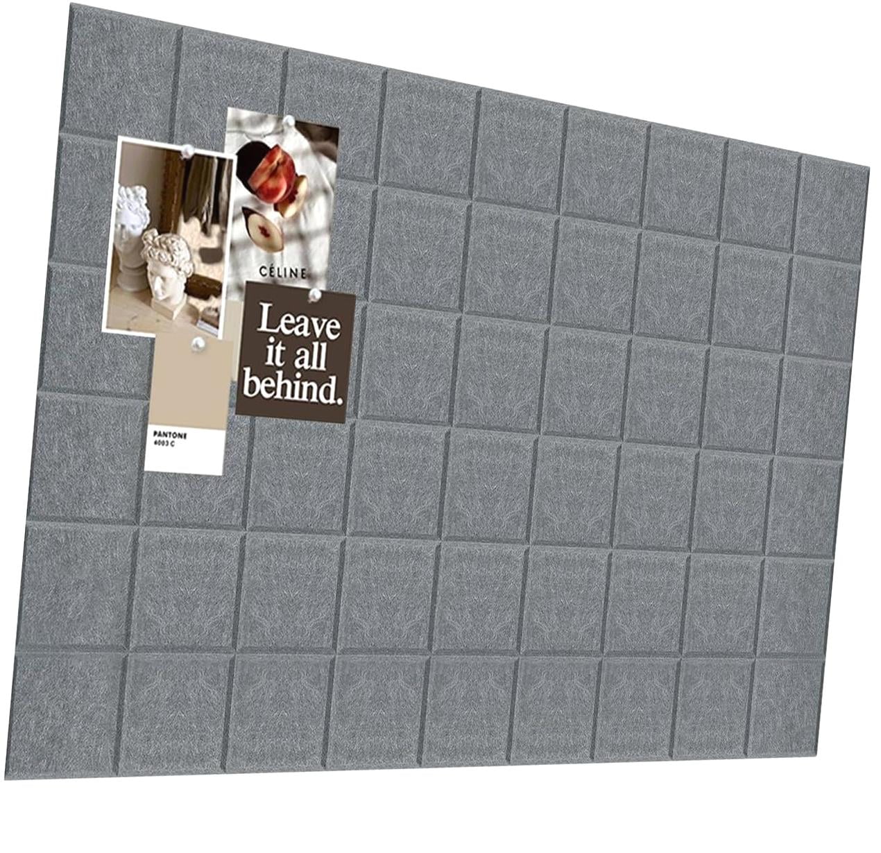 Highcool Moonlight Gray Felt Bulletin Board Set - 6-Piece Wall Panels ...