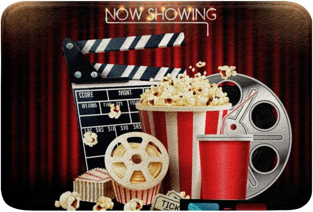 Highcool Movie Theater Area Rug Ticket Rugs for Boys Teens, Film Theme ...