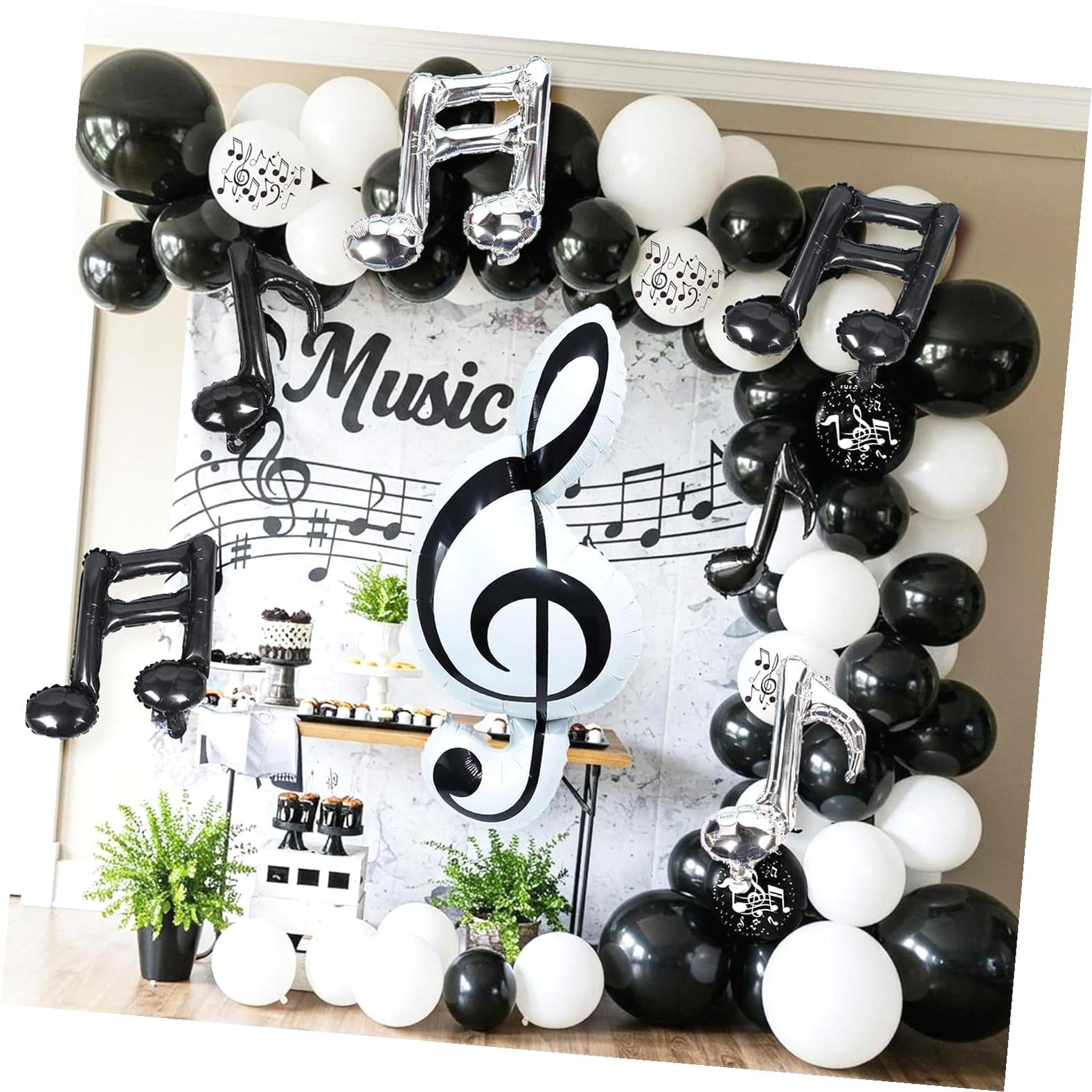 Highcool Music Note Balloon Garland Kit, 129pcs Black White Musical ...