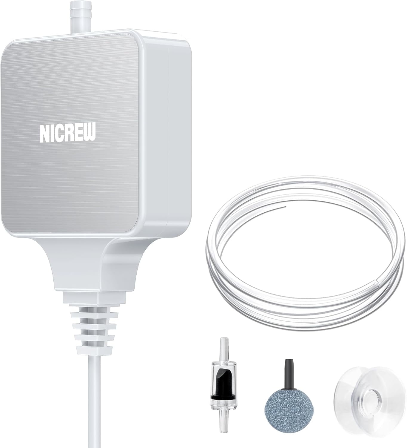 Highcool Nano Silent Aquarium Air Pump White, Aquarium Aerator with ...