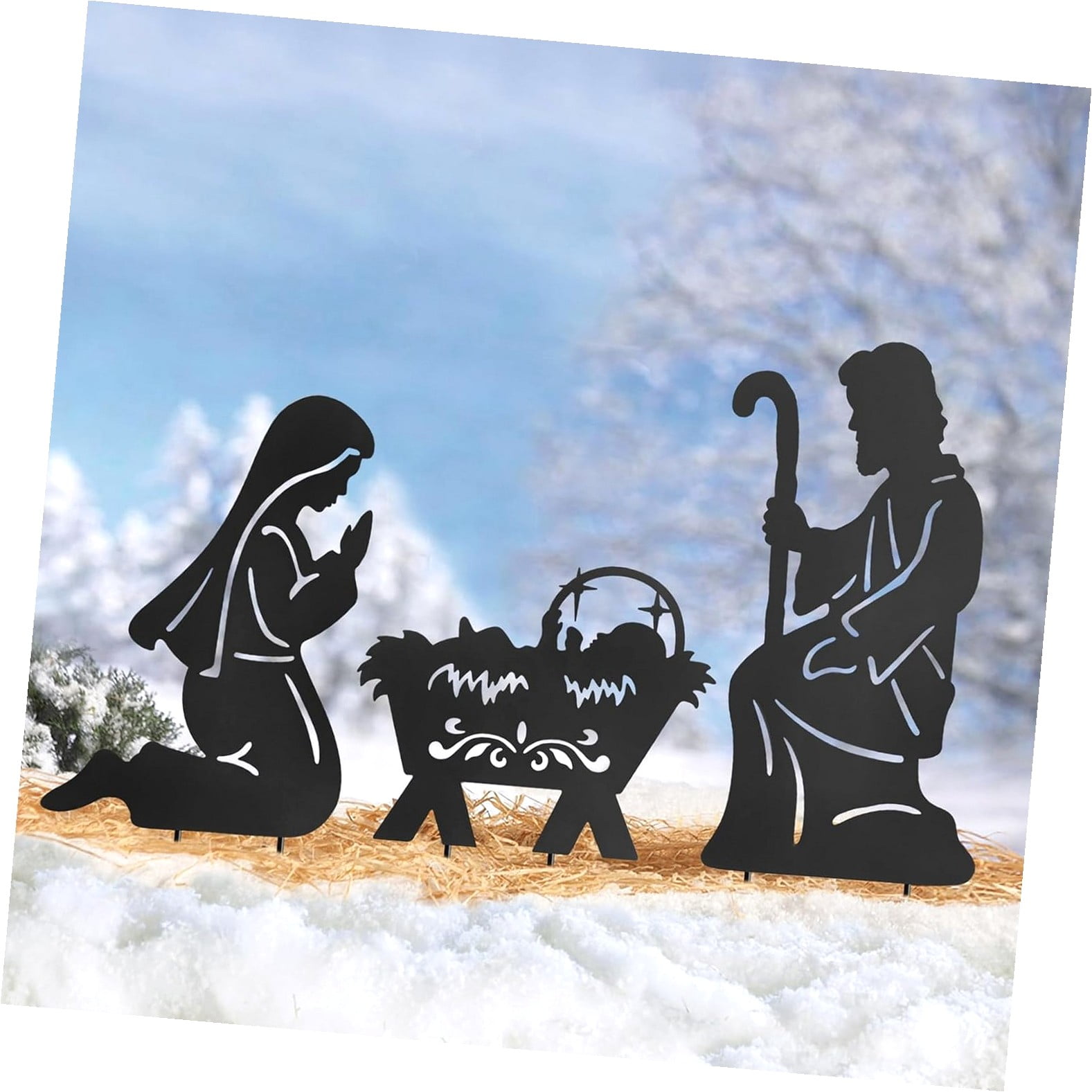 Highcool Nativity Set, Nativity Scene for Yard Stake, Set of 3 ...