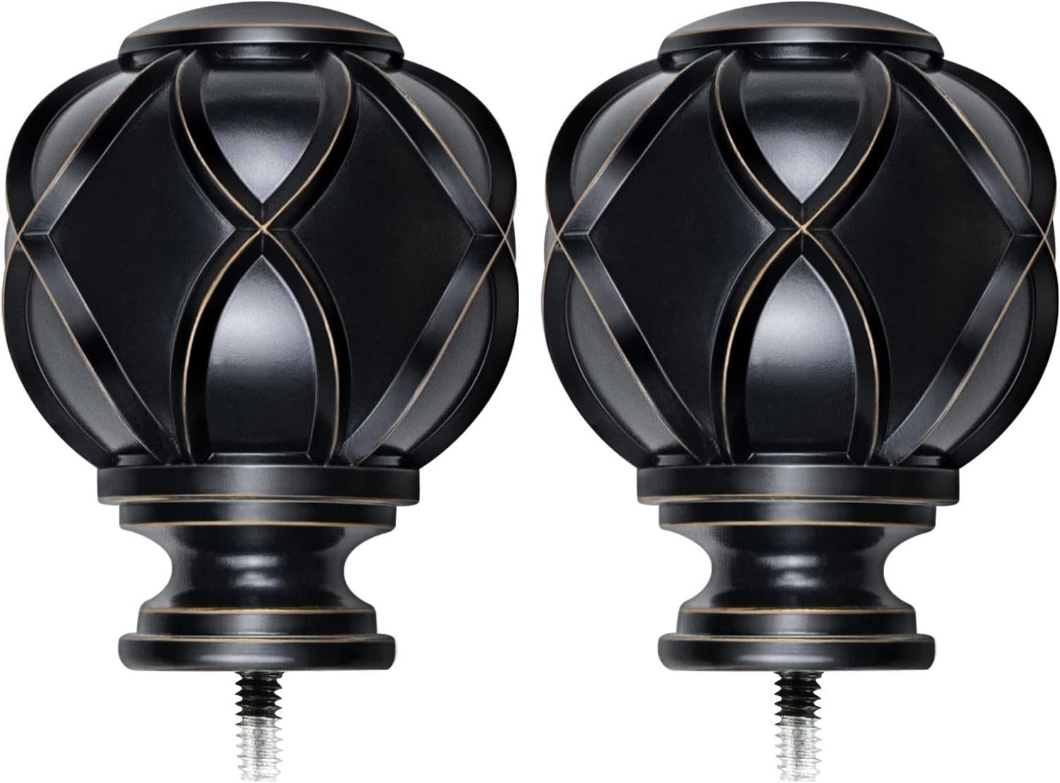 Highcool Netted Texture Finials for 1 or 7/8 Inch Curtain rods, M6 ...