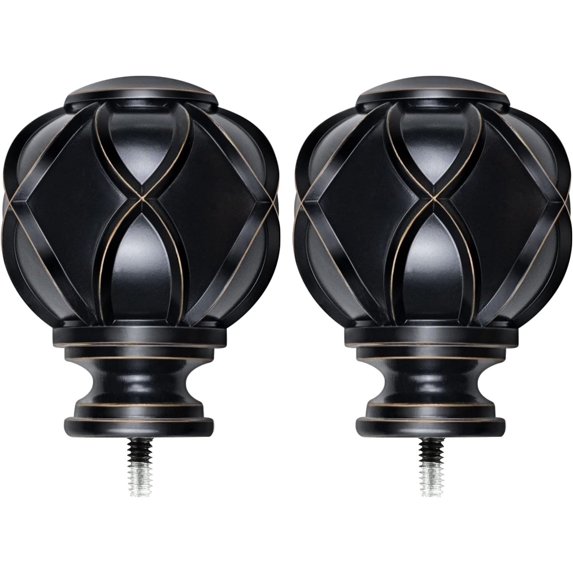 Highcool Netted Texture Finials for 1 or 7/8 Inch Curtain rods, M6 ...