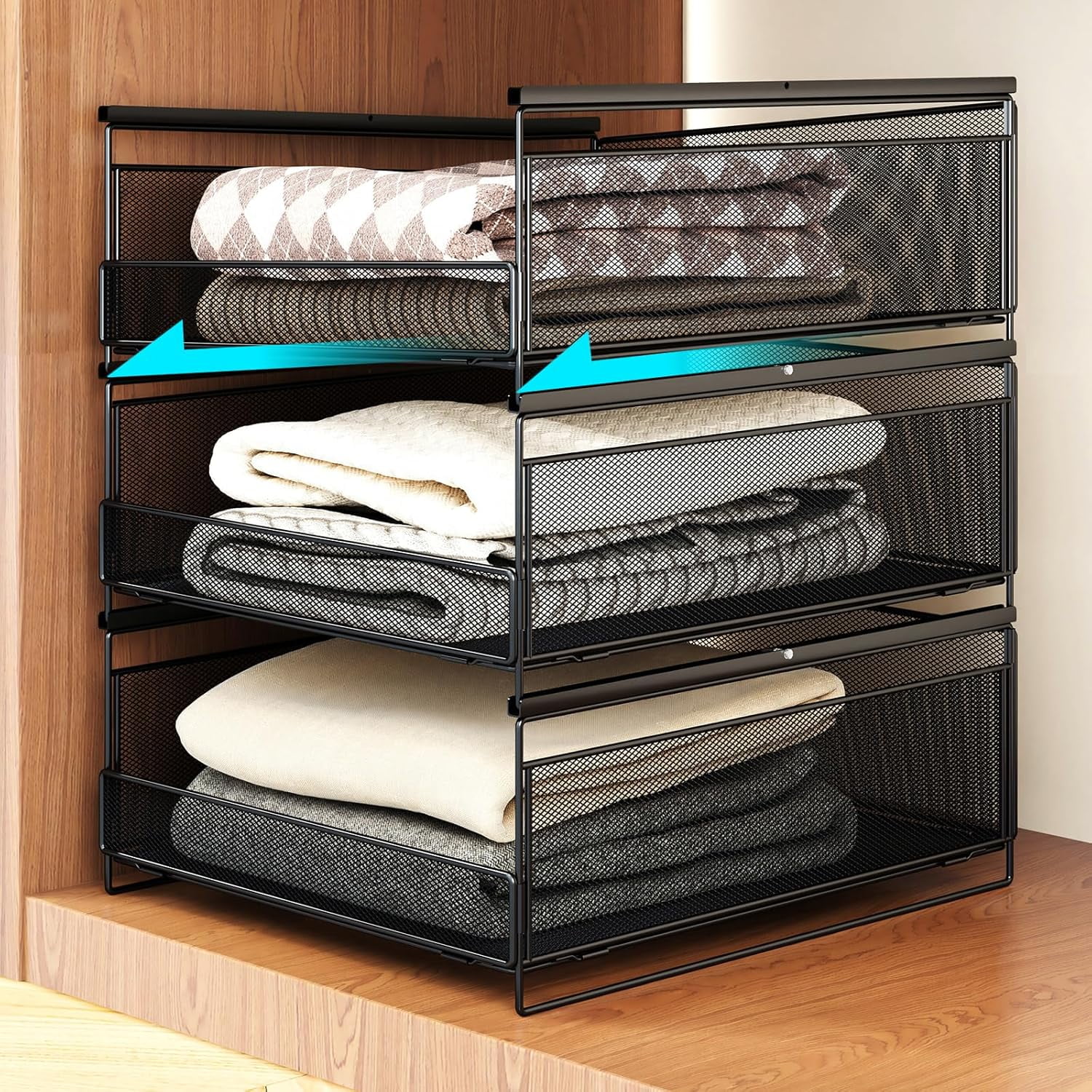 Highcool New 3-Tier Stackable Metal Closet Organizers and Storage ...