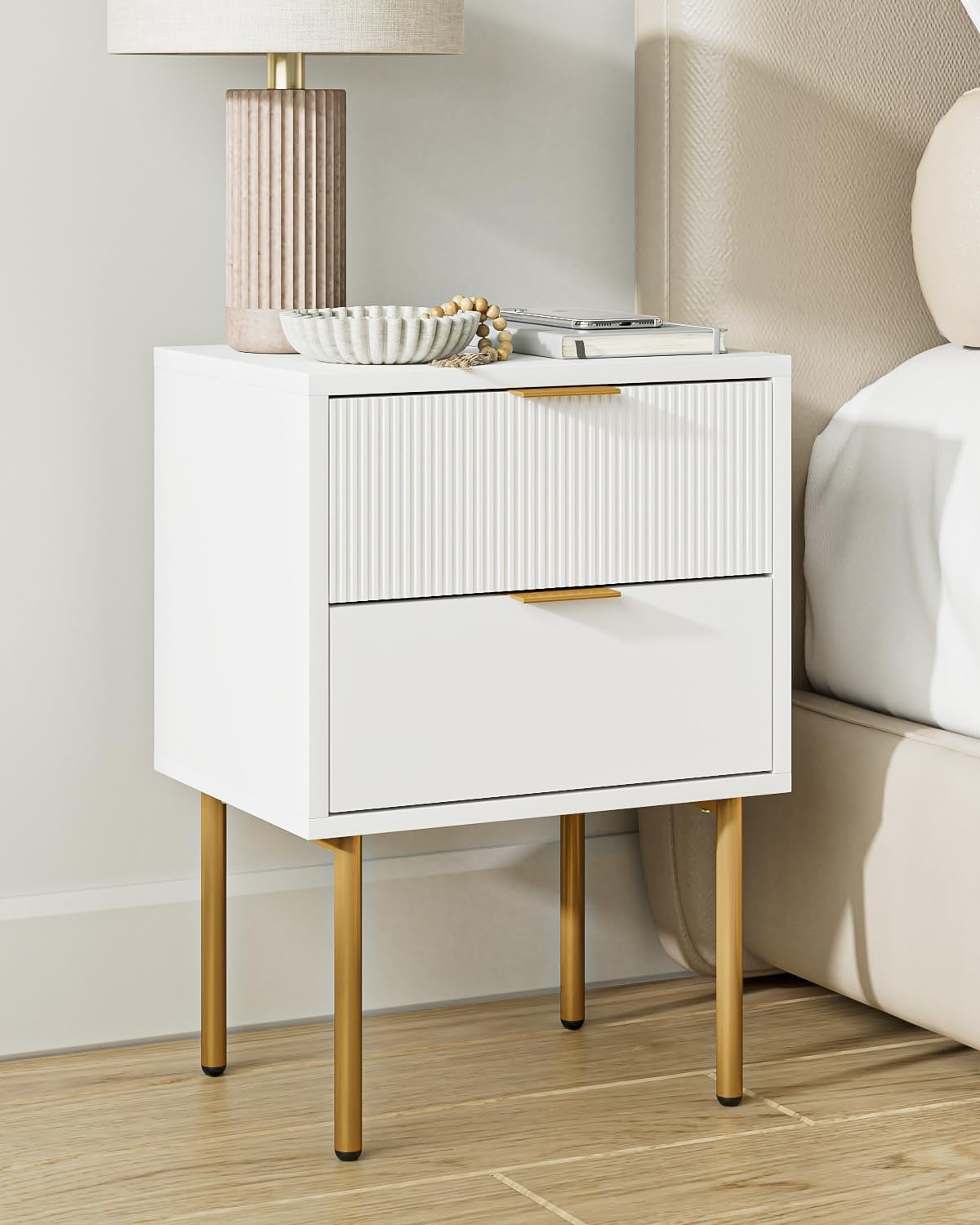 Highcool Nightstand, Small Bedside Table with Metal Frame, Night Stand ...