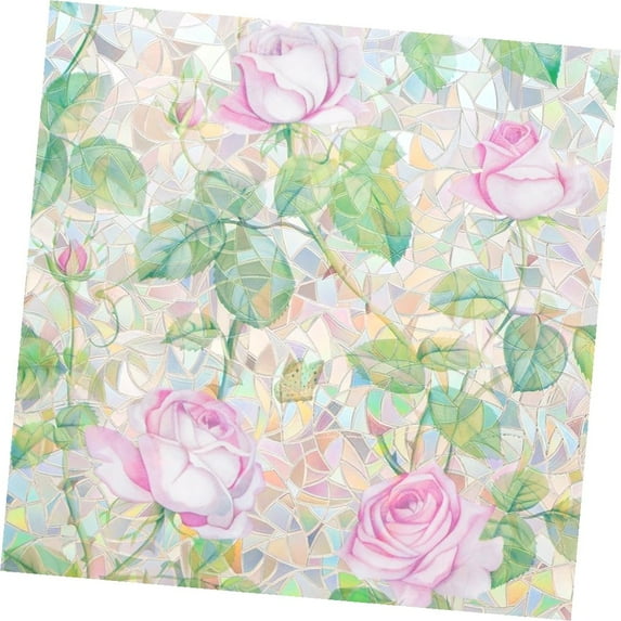 Highcool No Glue Window Film Rose Clings 3D Door Tint Static Cling ...