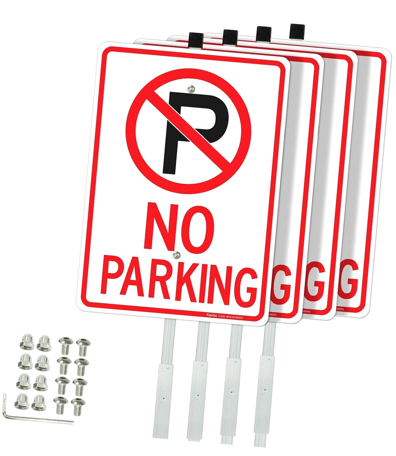 Highcool No Parking Signs with 36" Stake for Outside, 4-Pack 14" Rust ...