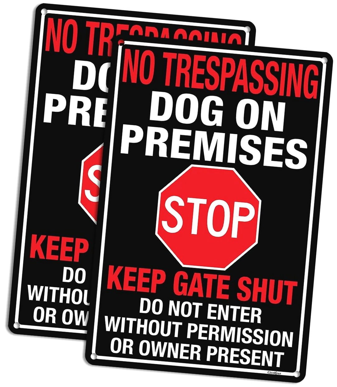 Highcool No Trespassing Premises Sign, 12" 8" Beware Of Signs for Fence ...