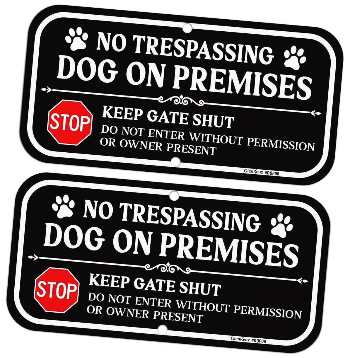 Highcool No Trespassing Premises Sign, 12"x6" Beware Of Signs for Fence ...