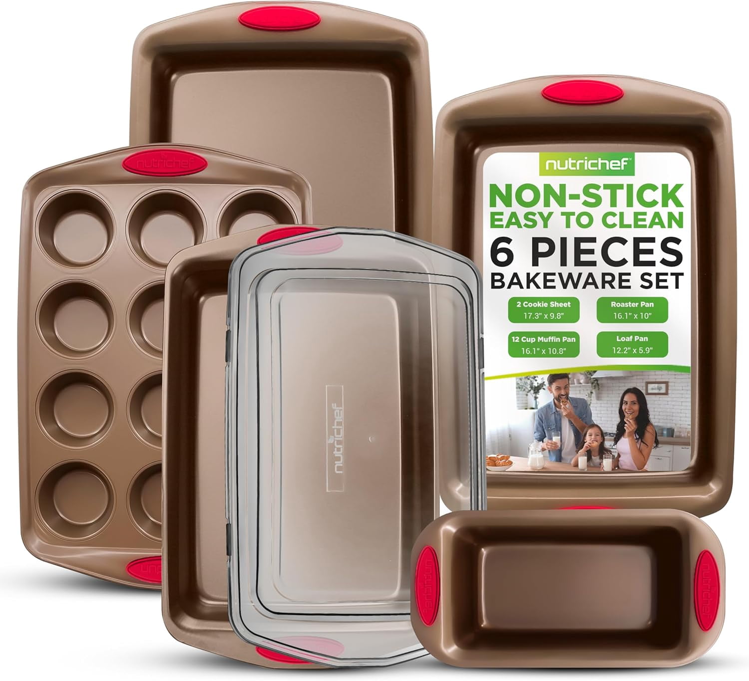 Highcool Nutref 5-Piece Nonst Ba Pan Set - Premium Steel Bakeware w ...