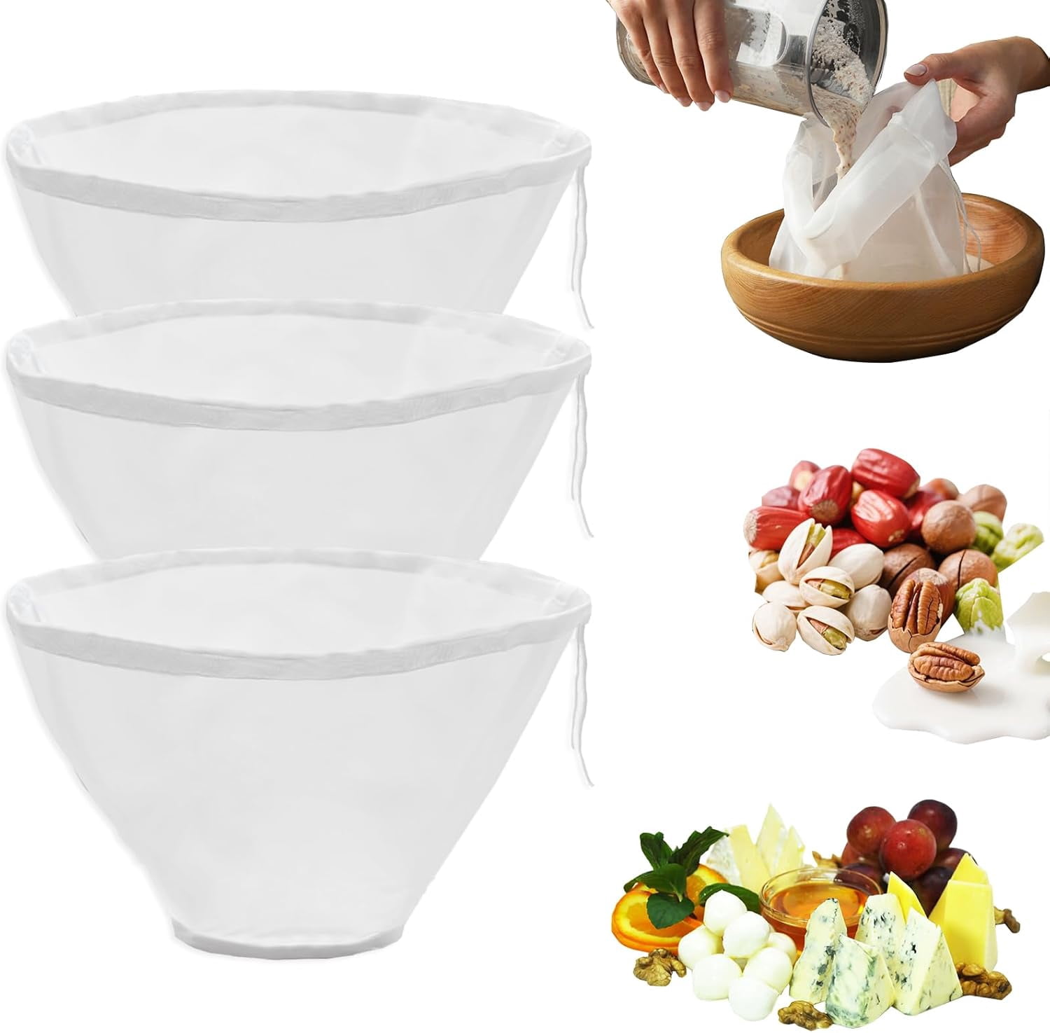 Highcool Oatmilk Pulp Strainer for Juicing Food Nut Milks Fine Yogurt ...
