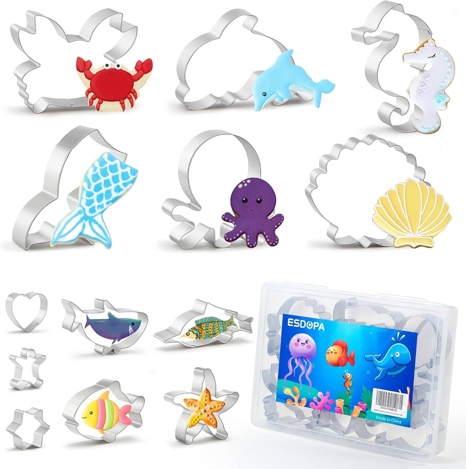 Highcool Ocean Creature Coe Set, 13PCS Metal Marine Species Shes Ba ...