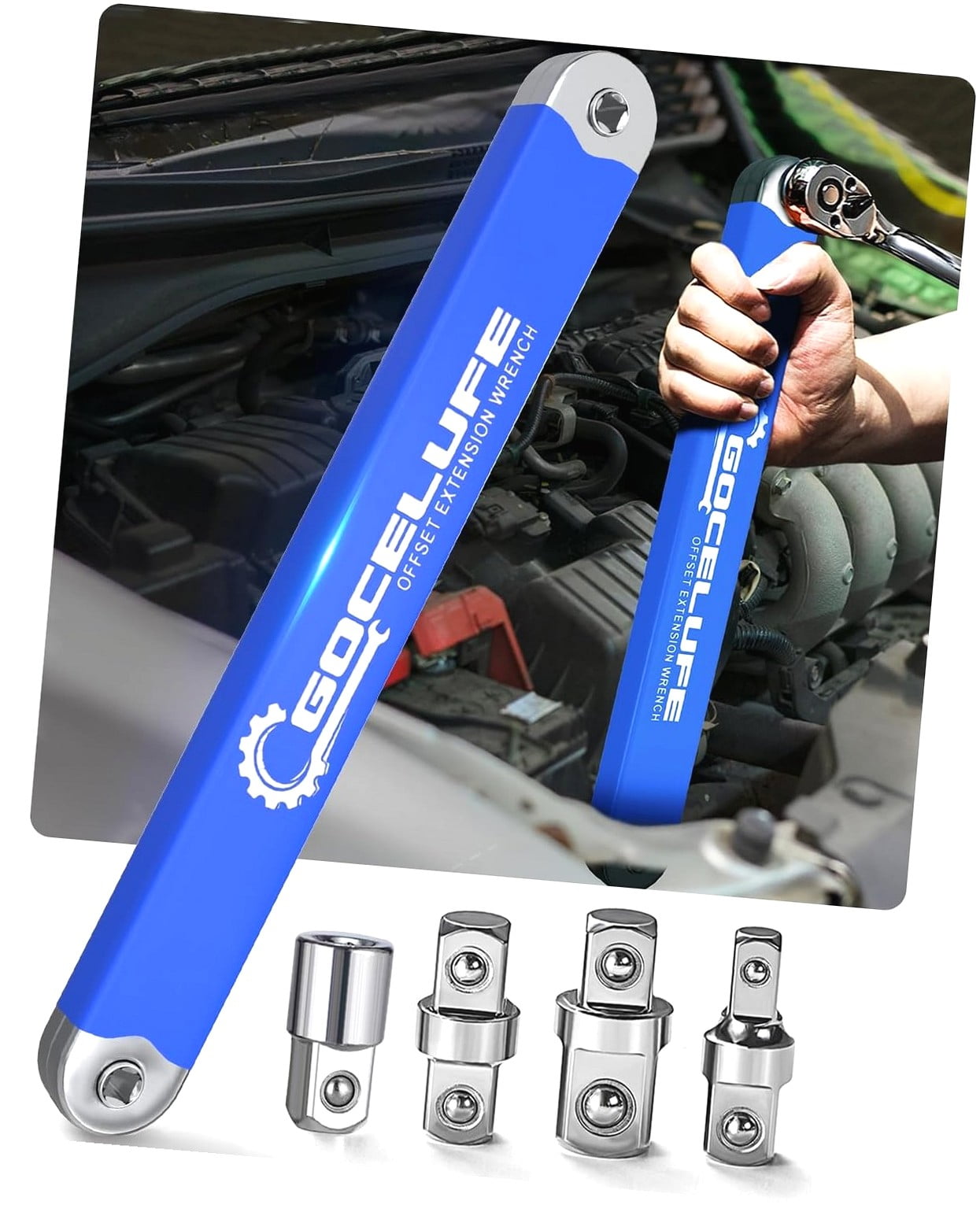 Highcool Offset Extension Wrench Impact Tight Reach Wrench Set with ...