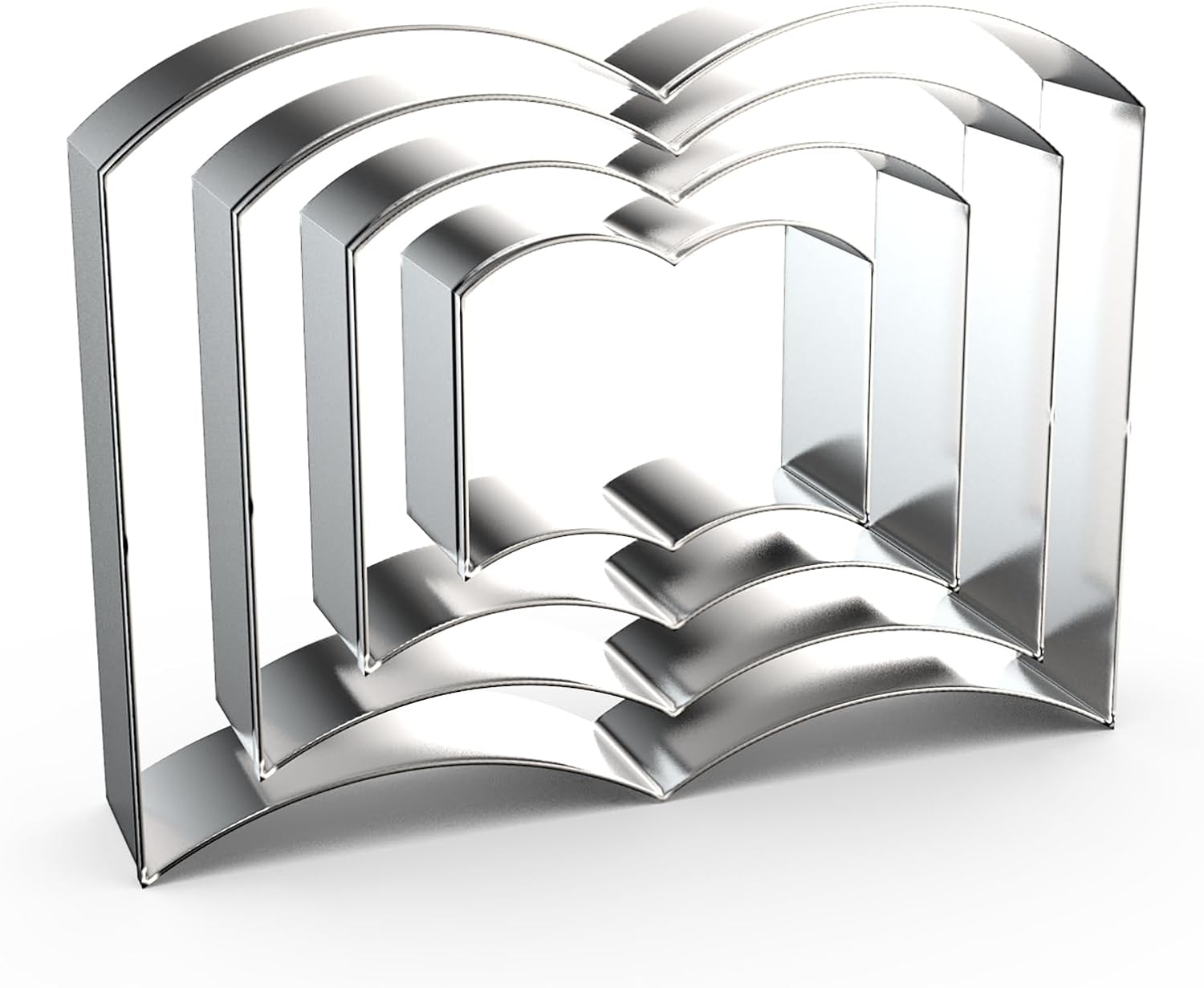 Highcool Open Book Coe Cutter Set Assorted Sizes - 5 in, 4 in, 3 in, 2 in - 4 Piece - Stainelss ...