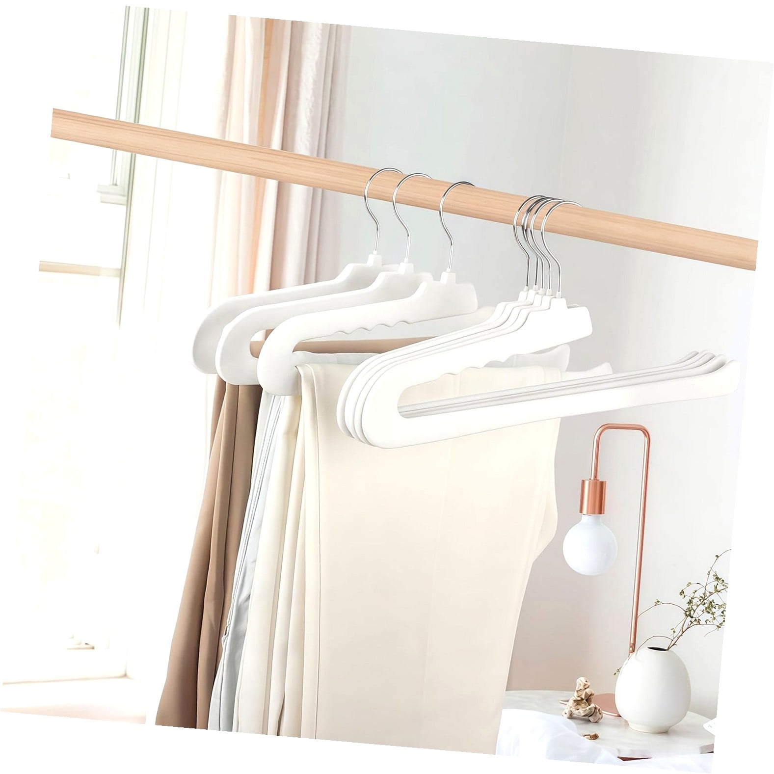 Highcool Open Ended Pant Hangers Set, 10 Pack Plastic Pant Hanger for ...