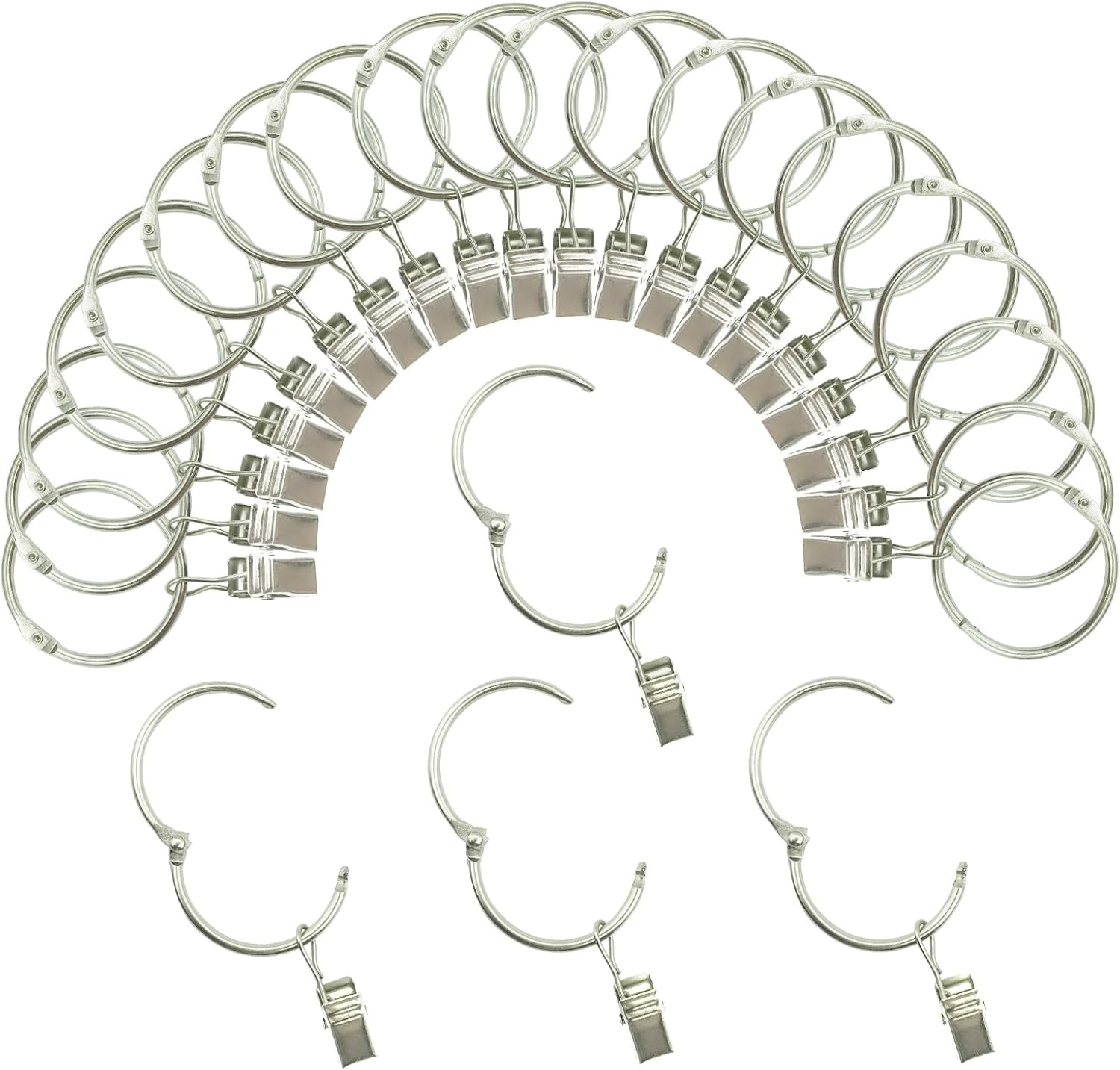 Highcool Openable Curtain with Clips 1.5 inch Interior Diameter 24 Pack ...