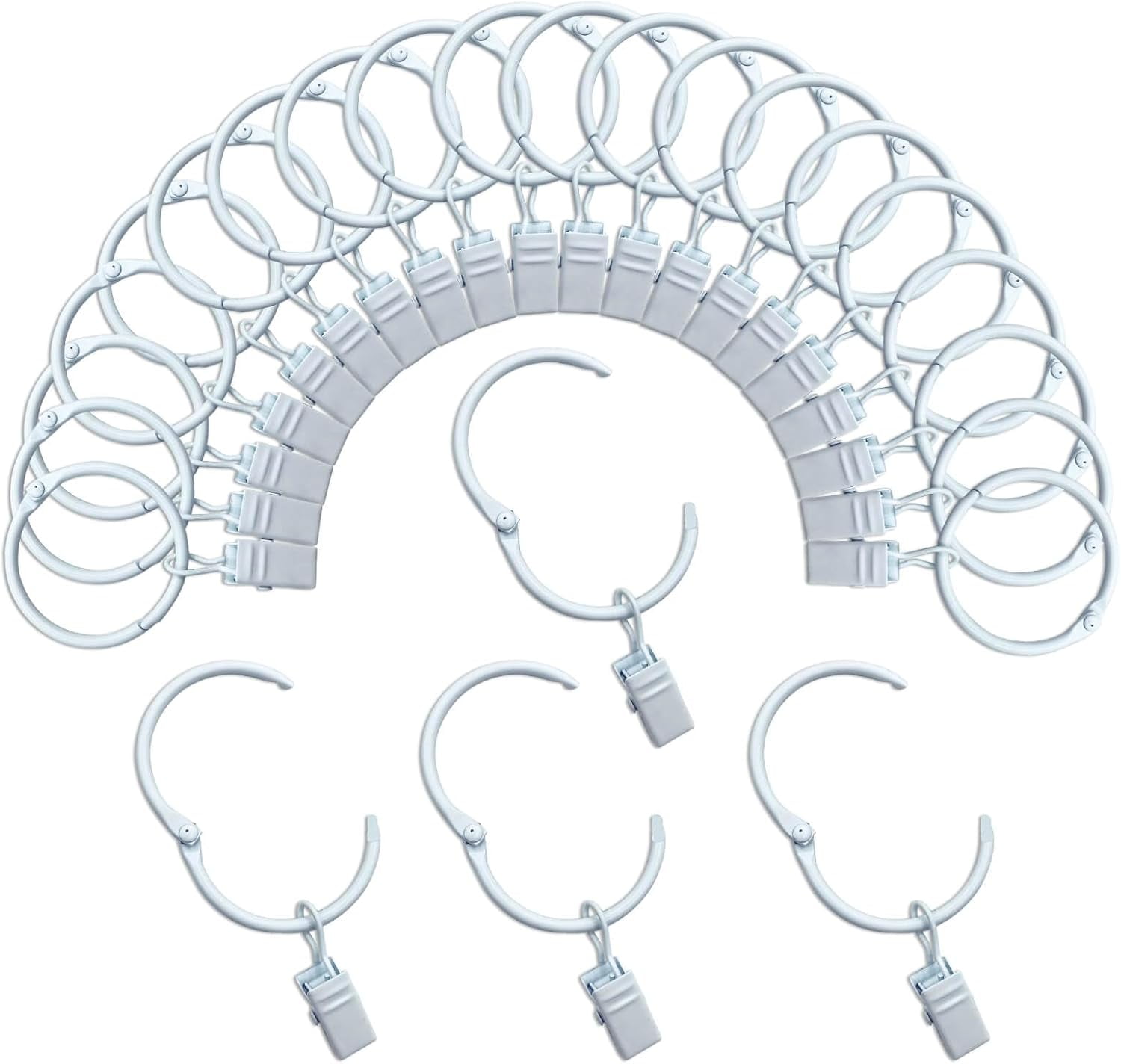 Highcool Openable Curtain with Clips 1. inch Interior Diameter 24 Pack ...