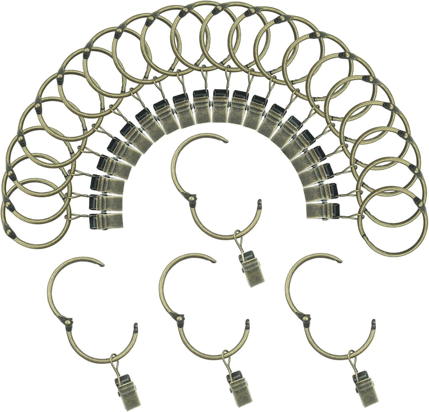 Highcool Openable Curtain with Clips 2 inch Internal Diameter 24 Pack ...