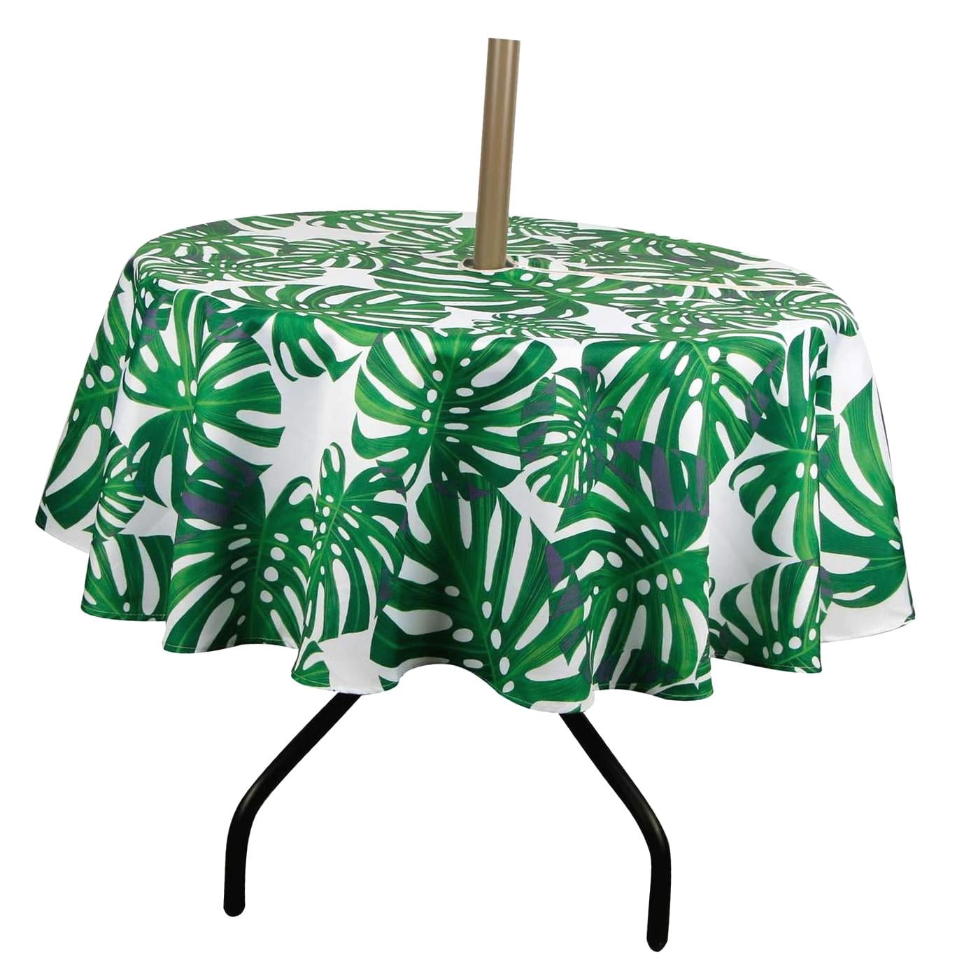 Highcool Outdoor Indoor 70inch Round Tablecloth with Umbrella Hole and ...