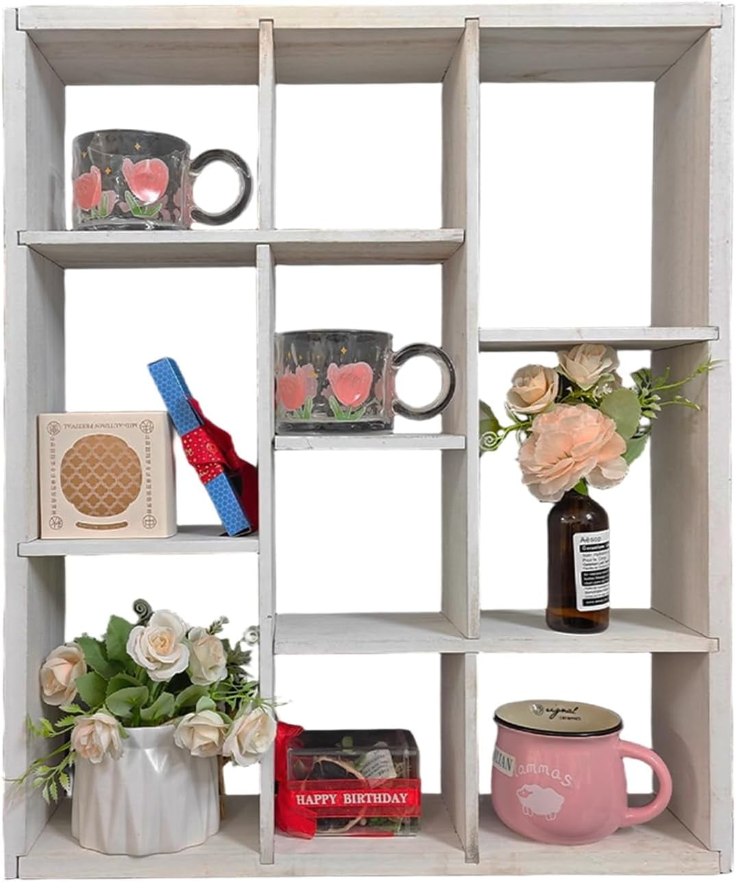 Highcool Oversize Display Rack Wooden Wall Mounted Shadow Box for Mugs ...