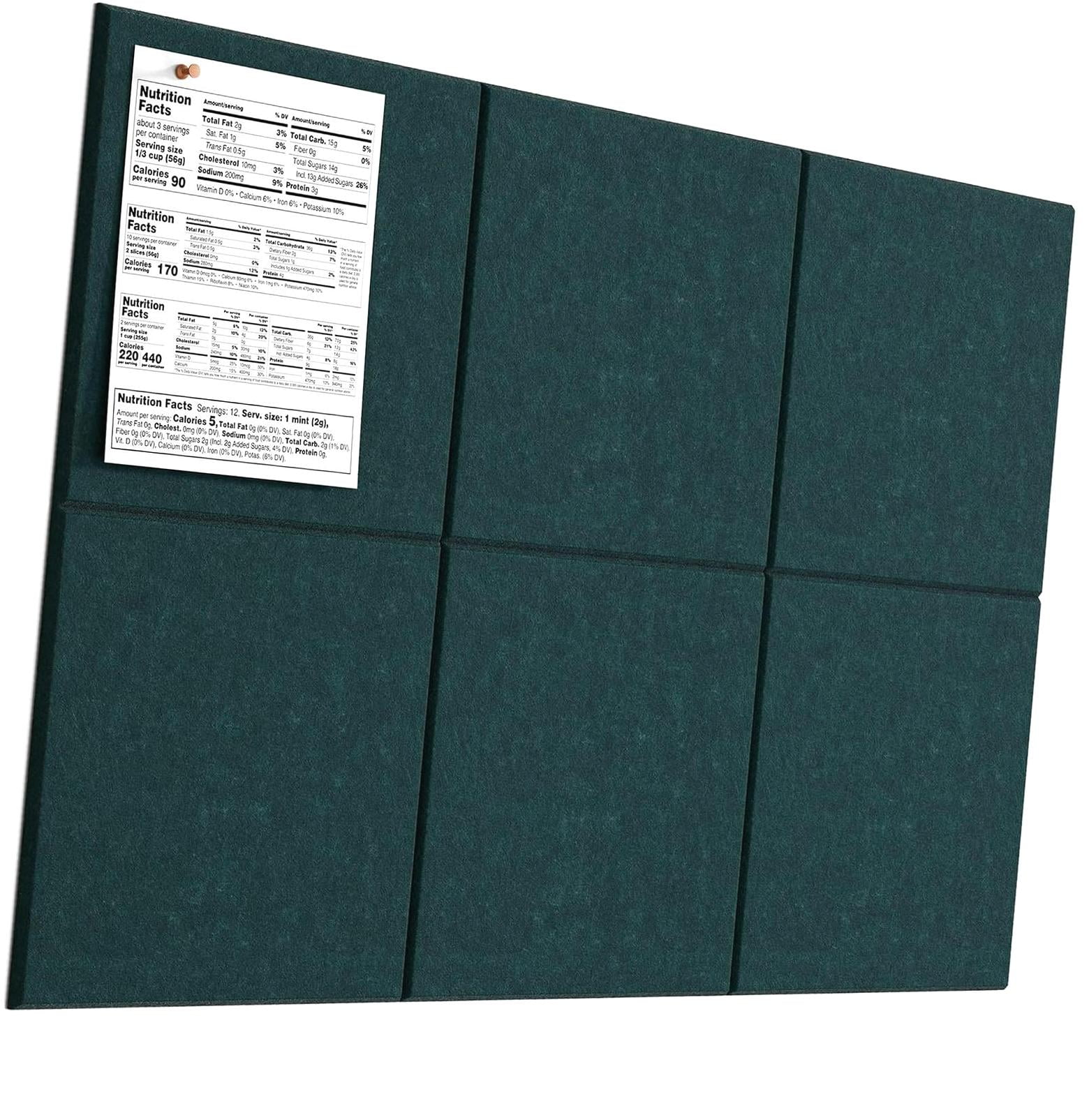 Highcool Oversized Cork Panel for Wall 36" x 24", Dark Notice Board, 6 ...