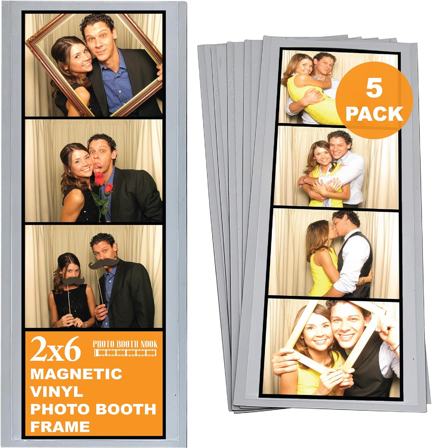 Highcool P Booth k | 2x6 ble Magnet P Booth Pture Fs (5 Count) | Crystal Clear Display with ...