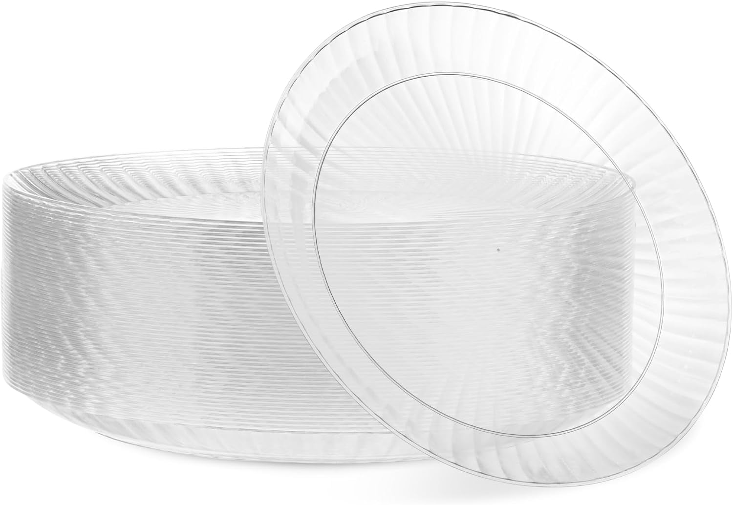 Highcool PLAST 60 Pa Crystal Clear Disposable 10 in Plast Plates Dinner ...